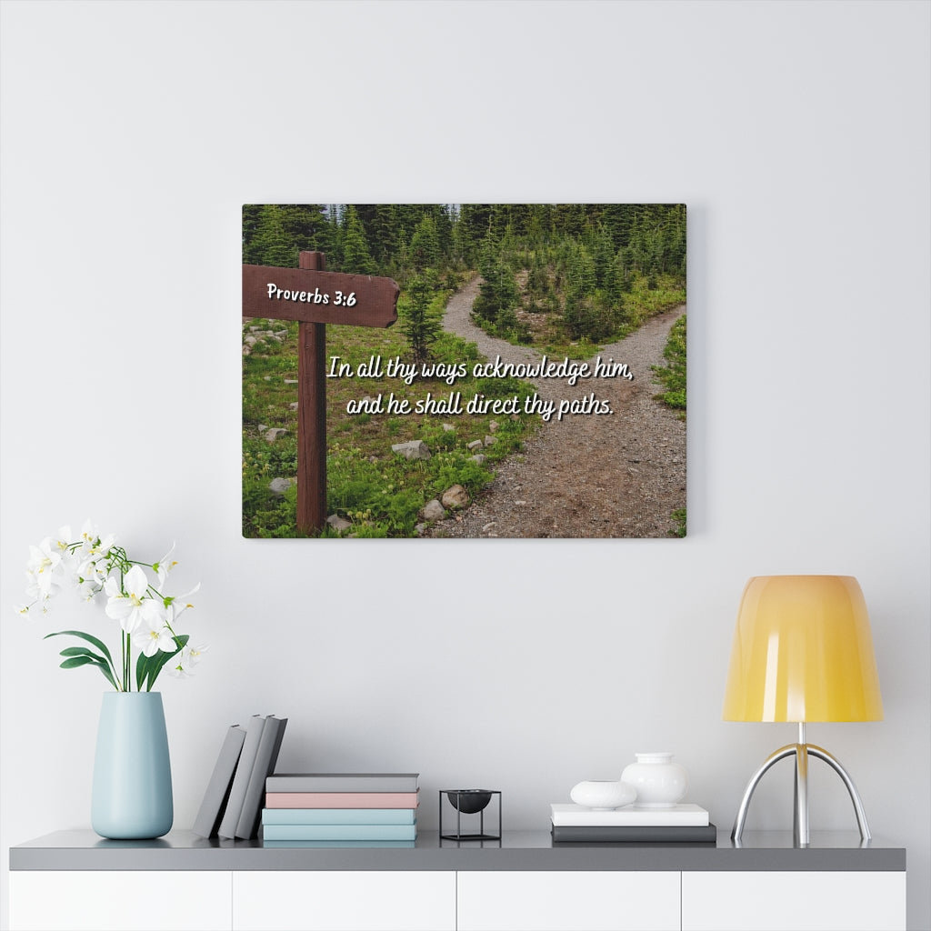 Blue Elephant Acknowledge Him Proverbs 3:6 - Wrapped Canvas Typography | Wayfair.co.uk