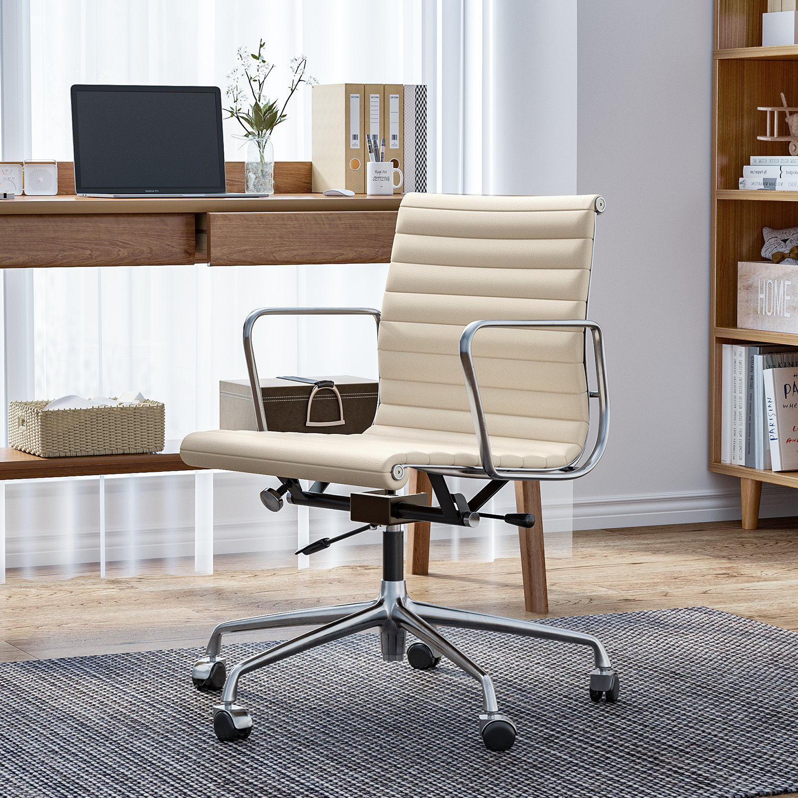 Wade Logan® Ashvina Mid or High Back Genuine Leather Conference Chair ...