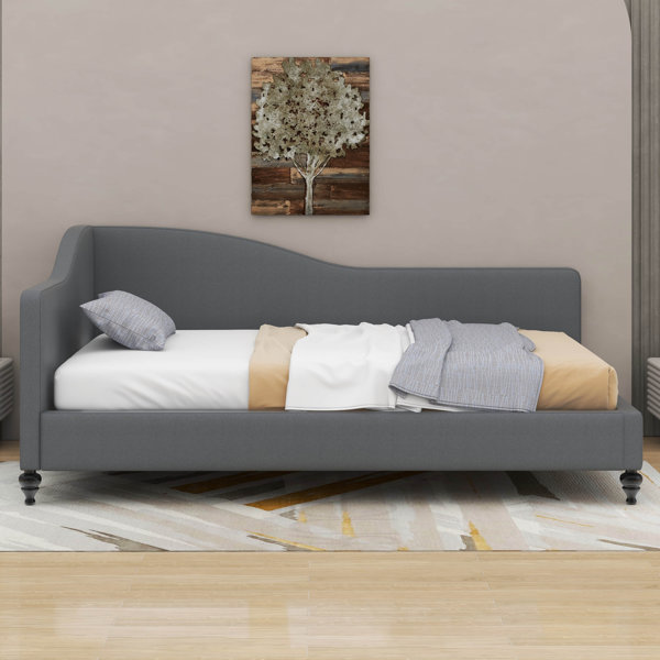 Alcott Hill® Daniello Full Size L-Shaped Linen Daybed with Solid Wood ...