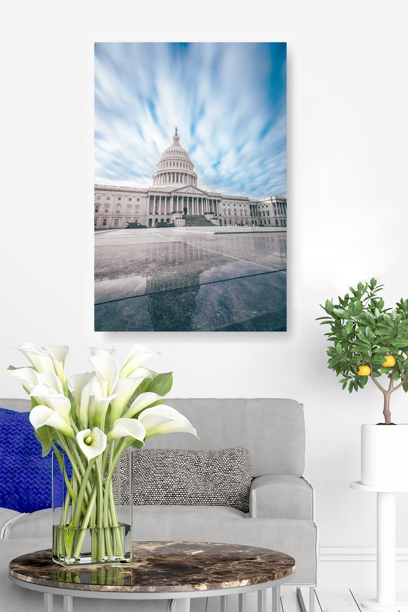 Latitude Run® United States Capitol Building, Rear, Reflection, Moving ...