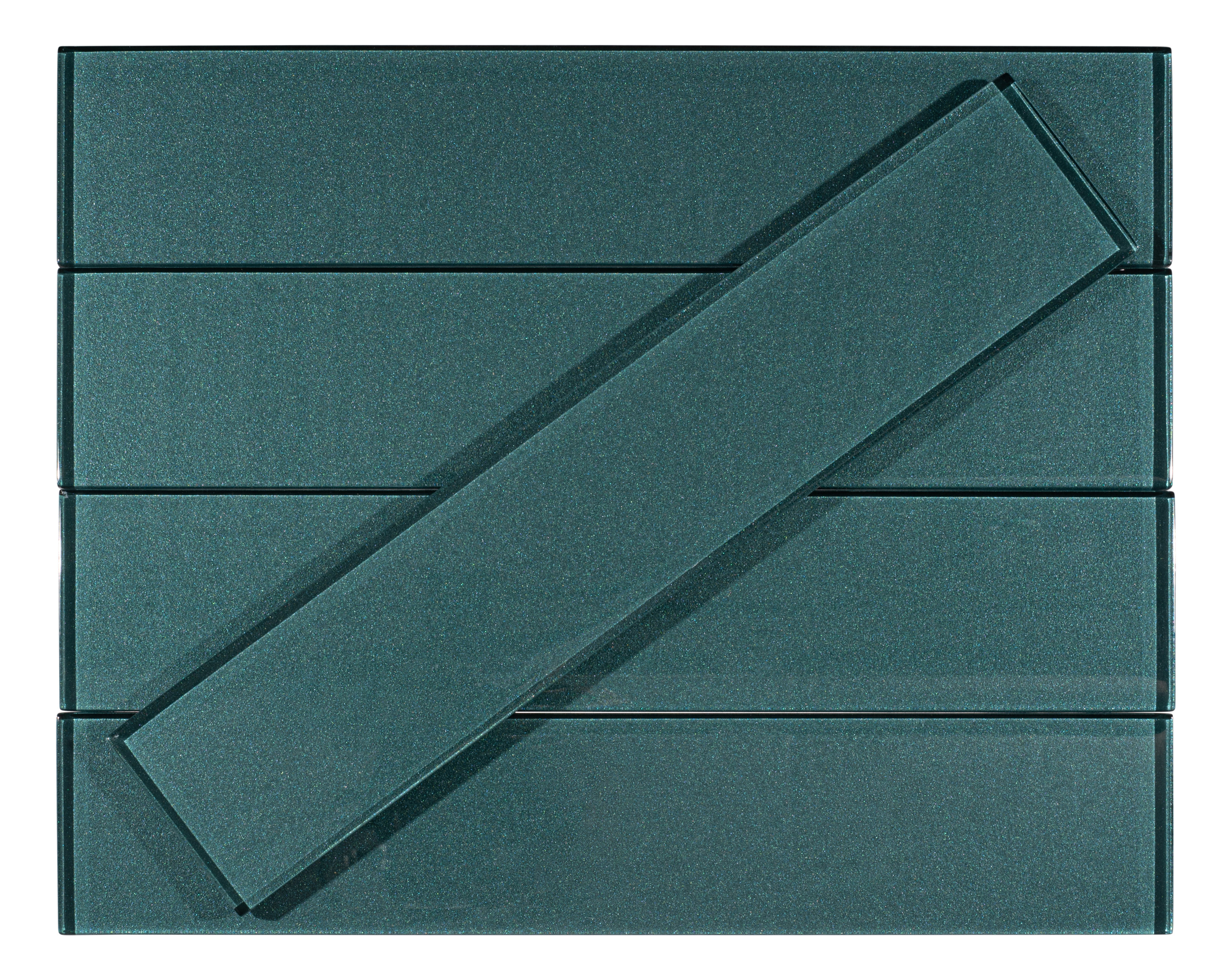 Andova Kwiet 3" x 14" Glass Metal Look Subway Tile | Perigold