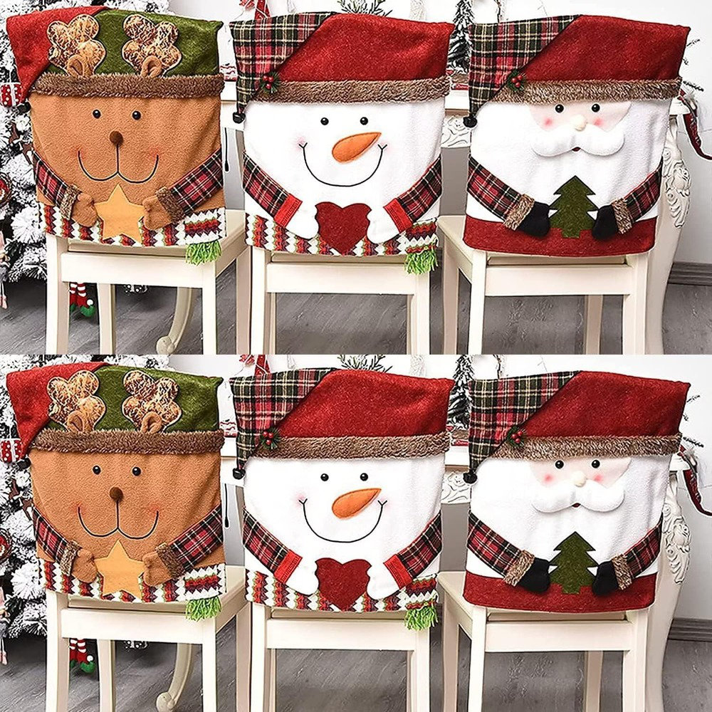 Cozy Oasis Christmas Chair Covers Set Of 6 Christmas Chair Back Covers ...