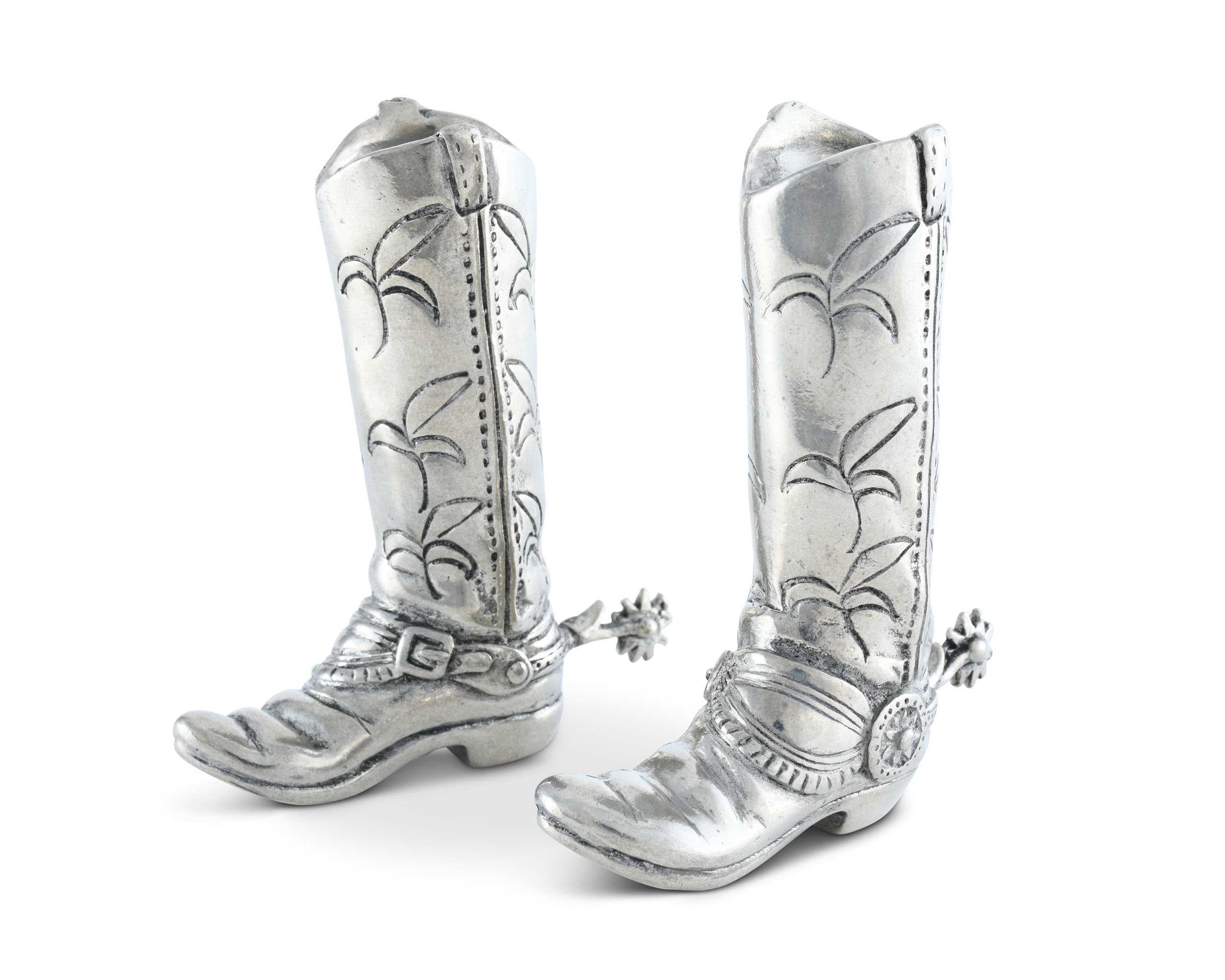 Vagabond House Western Frontier Pewter Cowboy Boot Salt Set Pepper ...