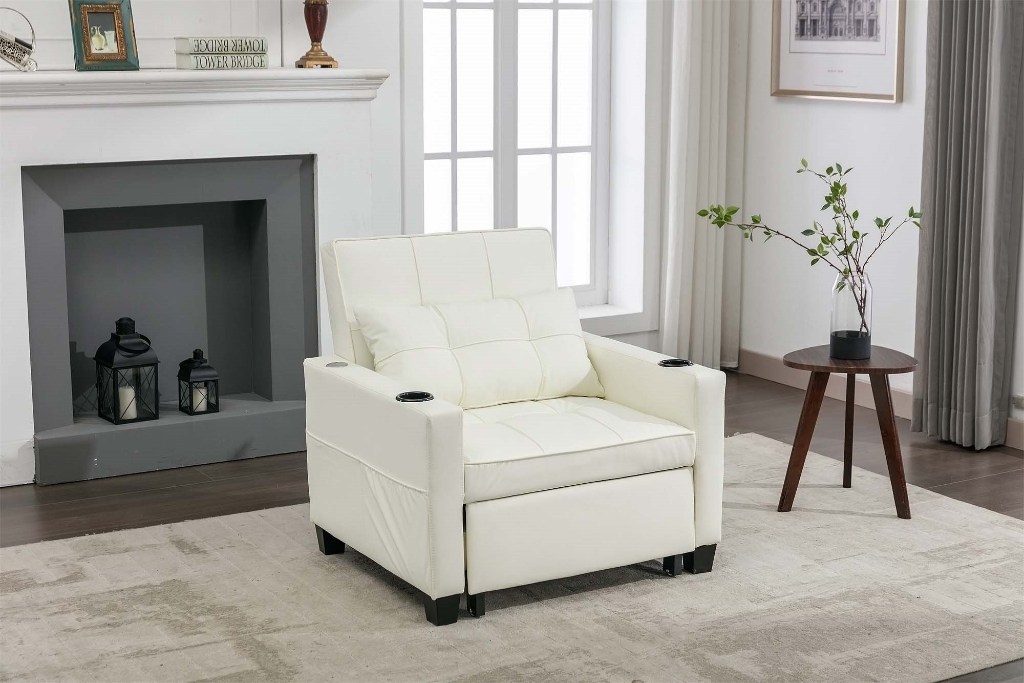 Latitude Run® Versatile Convertible Chair Bed with USB Ports and User ...