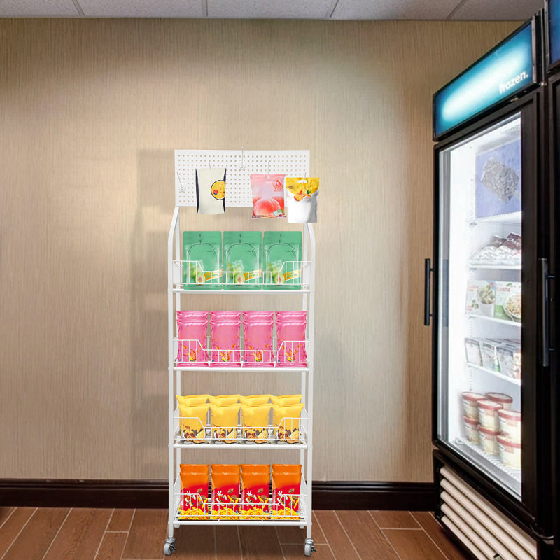 Prep & Savour Damase 4-Tier Rolling Shelves with Hooks and Wheels | Wayfair