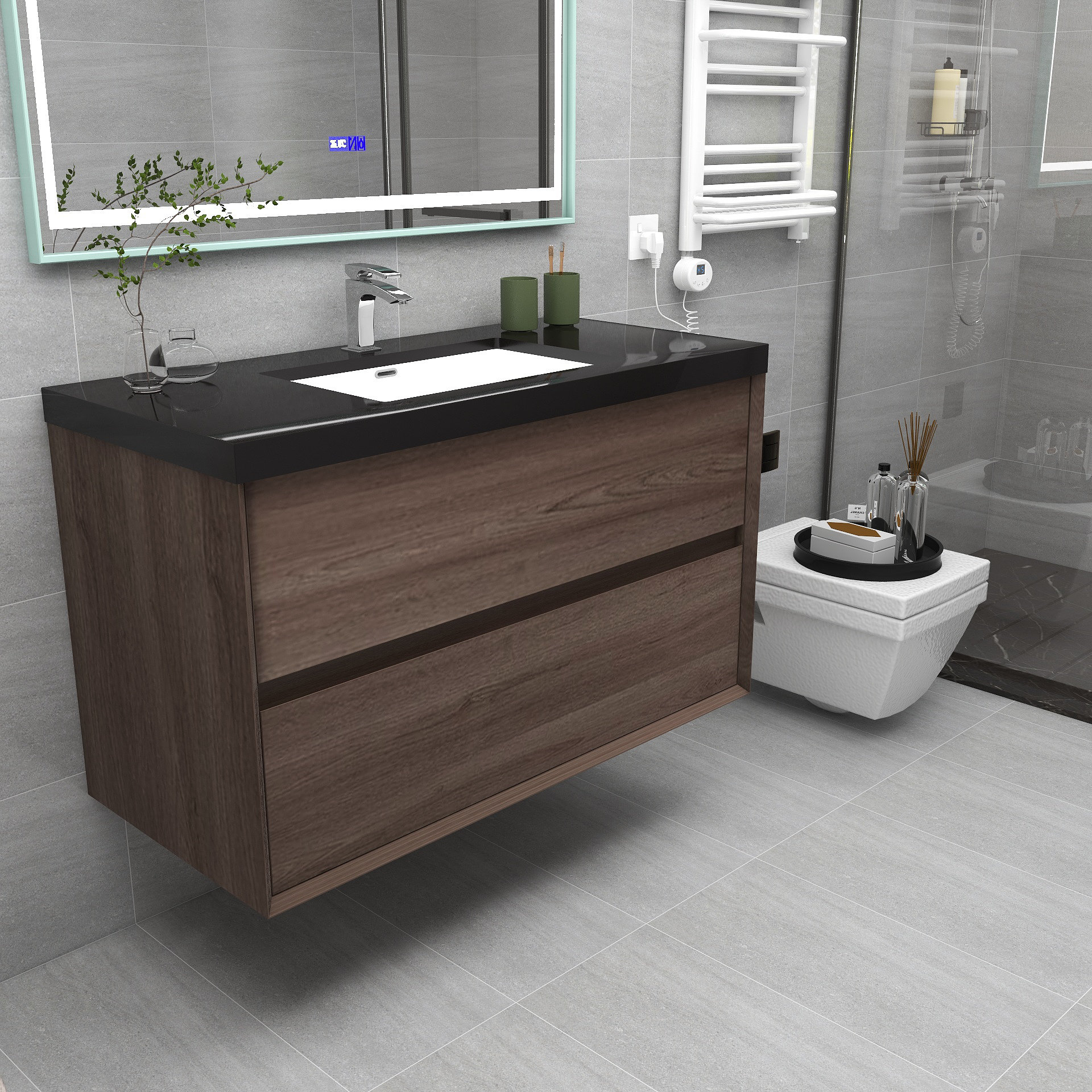 Ebern Designs Lords Kody 42" Wall-Mounted Single Bathroom Vanity Set ...