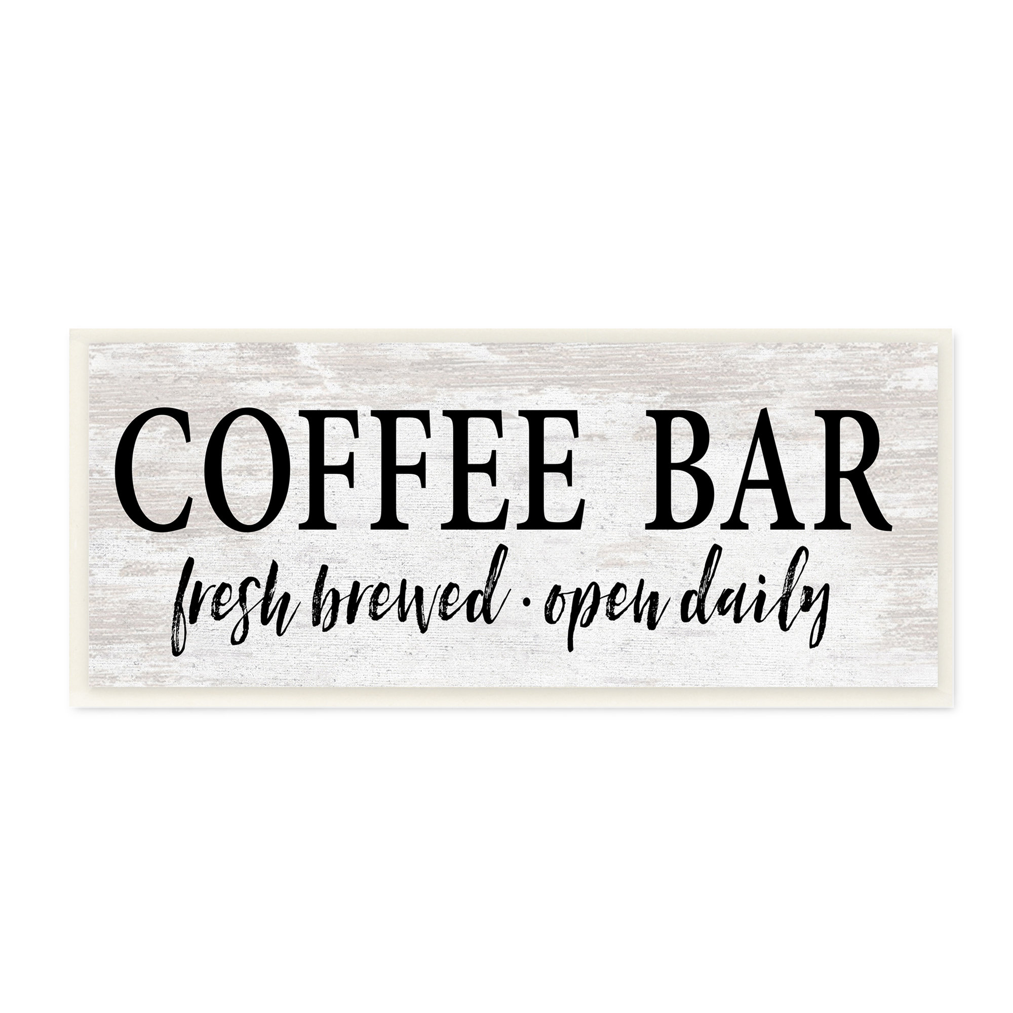 Stupell Industries Coffee Bar Open Sign Rustic Grain Pattern Wall ...