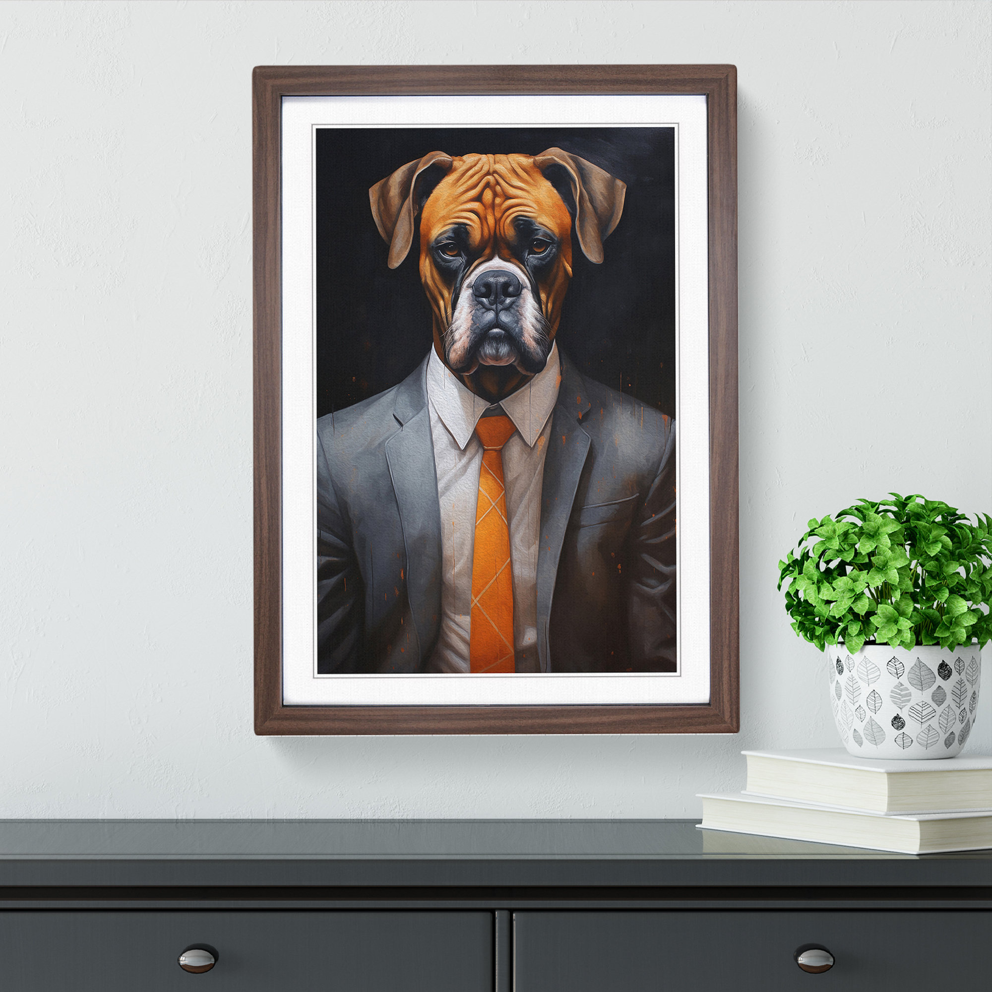 Big Box Art Boxer Dog in a Suit Painting No.4 | Wayfair.co.uk