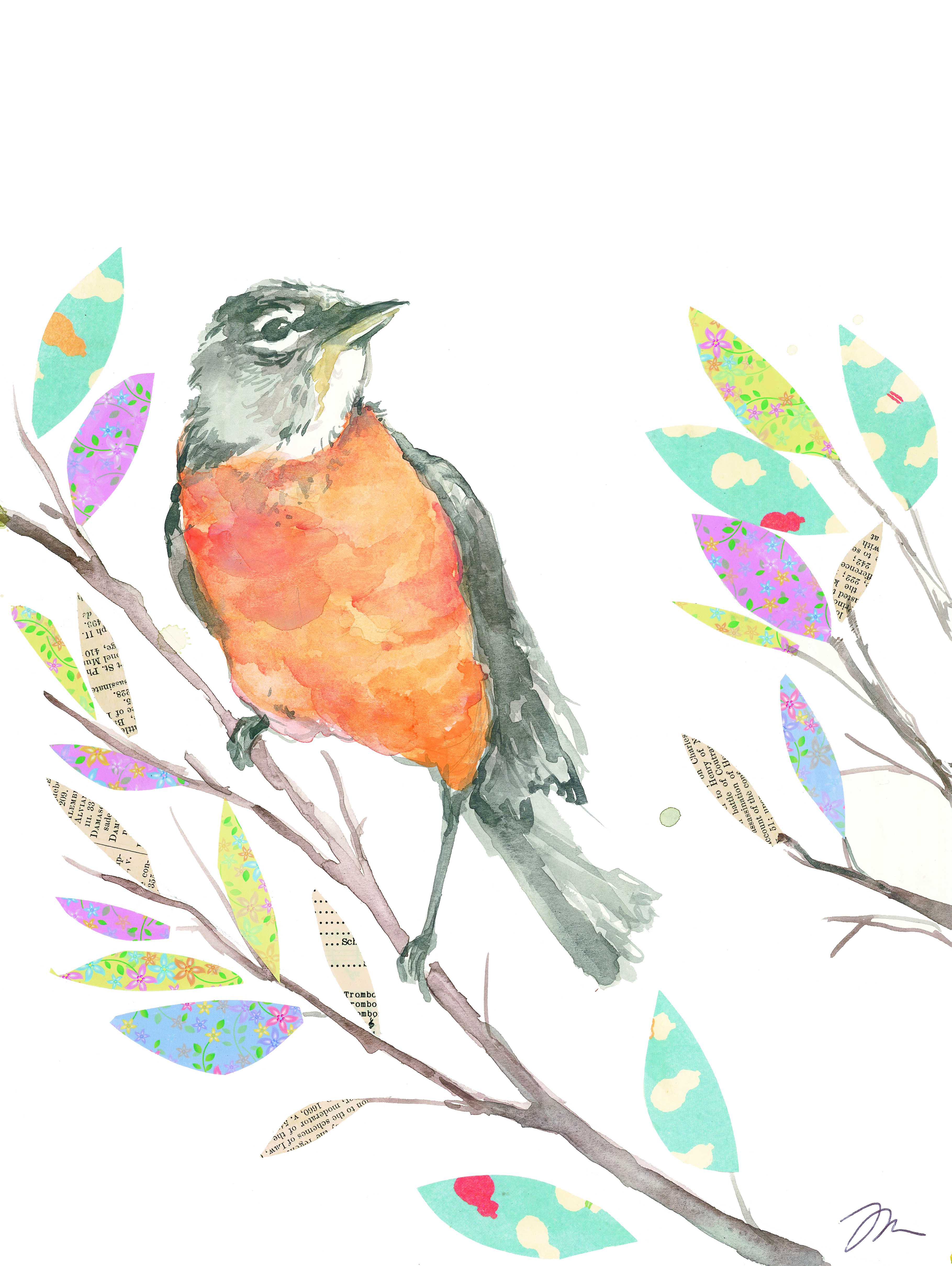 Wildon Home® Patchwork Robin by Jessica Mingo - Wrapped Canvas Print ...