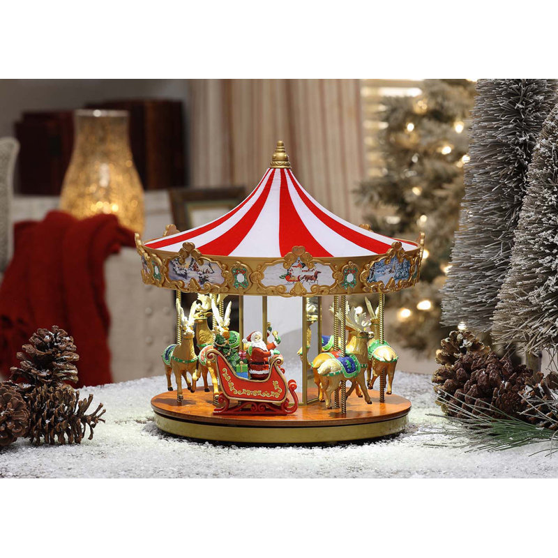 Mr. Christmas Heirloom 12" Animated Very Merry Carousel & Reviews | Wayfair