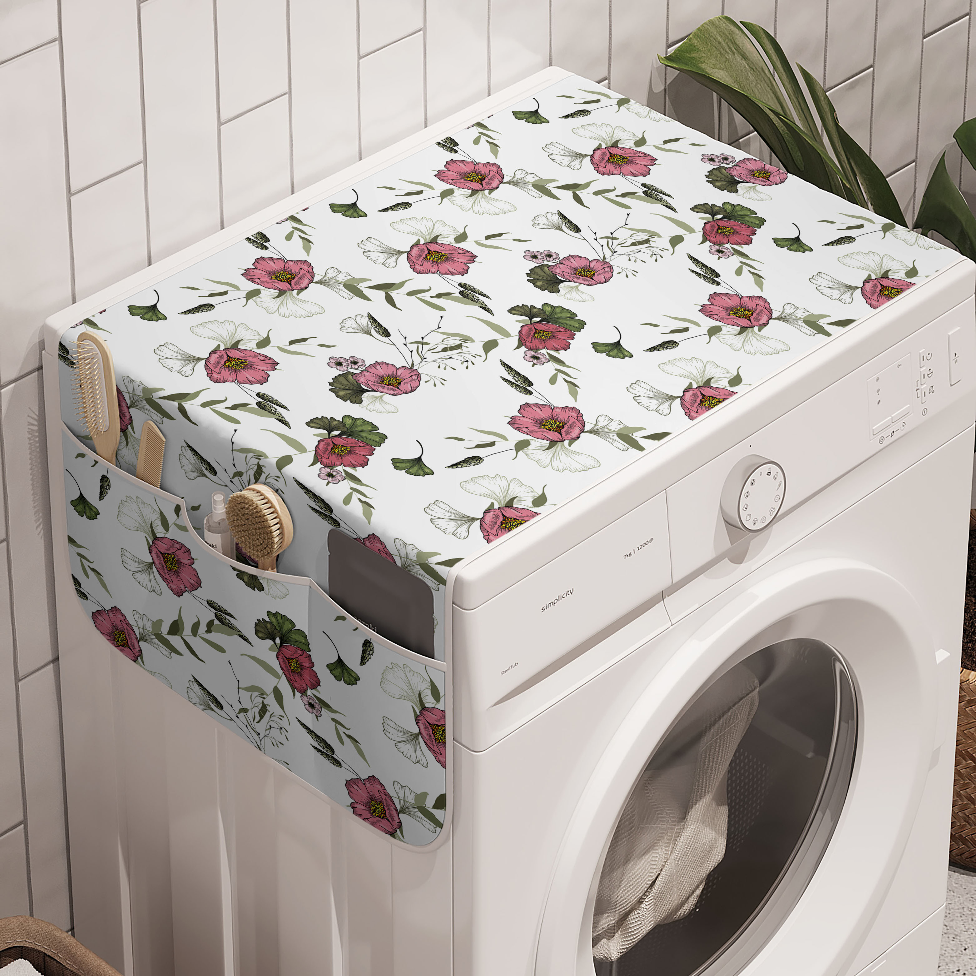 Ambesonne Floral Washing Machine Organizer Pack of 2 47" x 18.5" | Wayfair