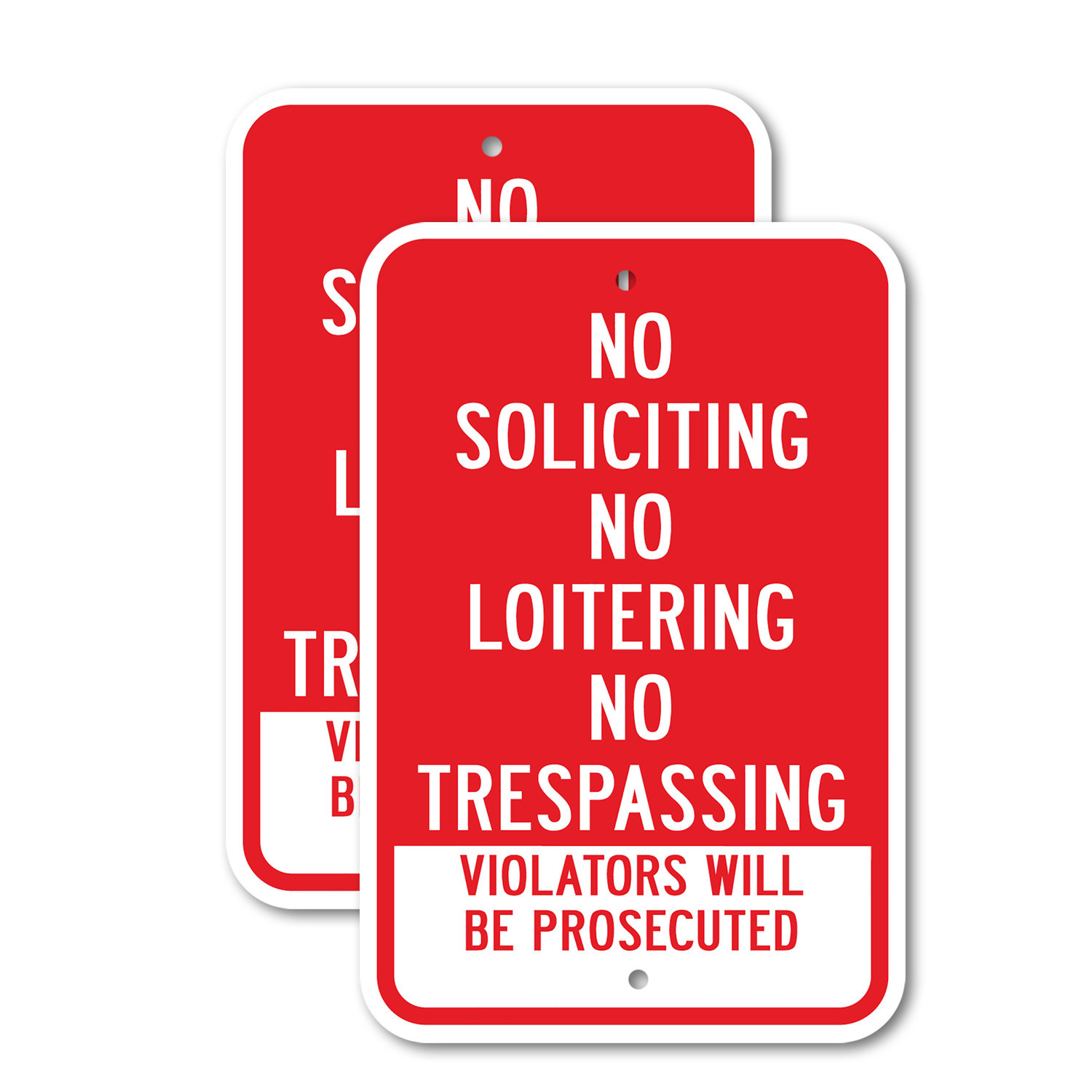 SignMission No Soliciting No Loitering No Trespassing Viola Aluminum ...