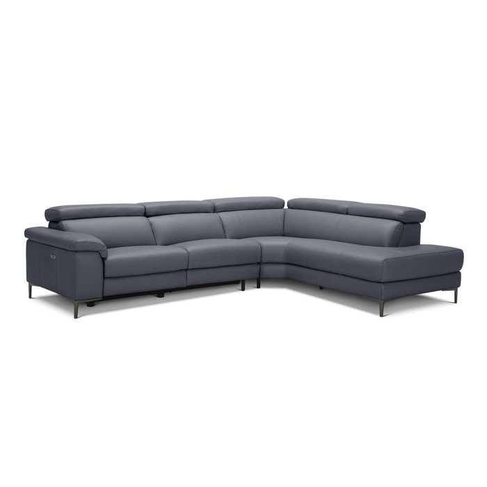Orren Ellis Bryd 2 - Piece Leather Power Reclining Sectional & Reviews ...