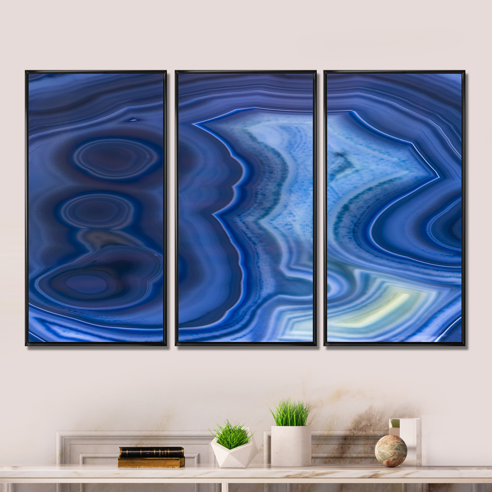 Wrought Studio Blue Agate Stone Design " Blue Agate Stone Design " 3 ...