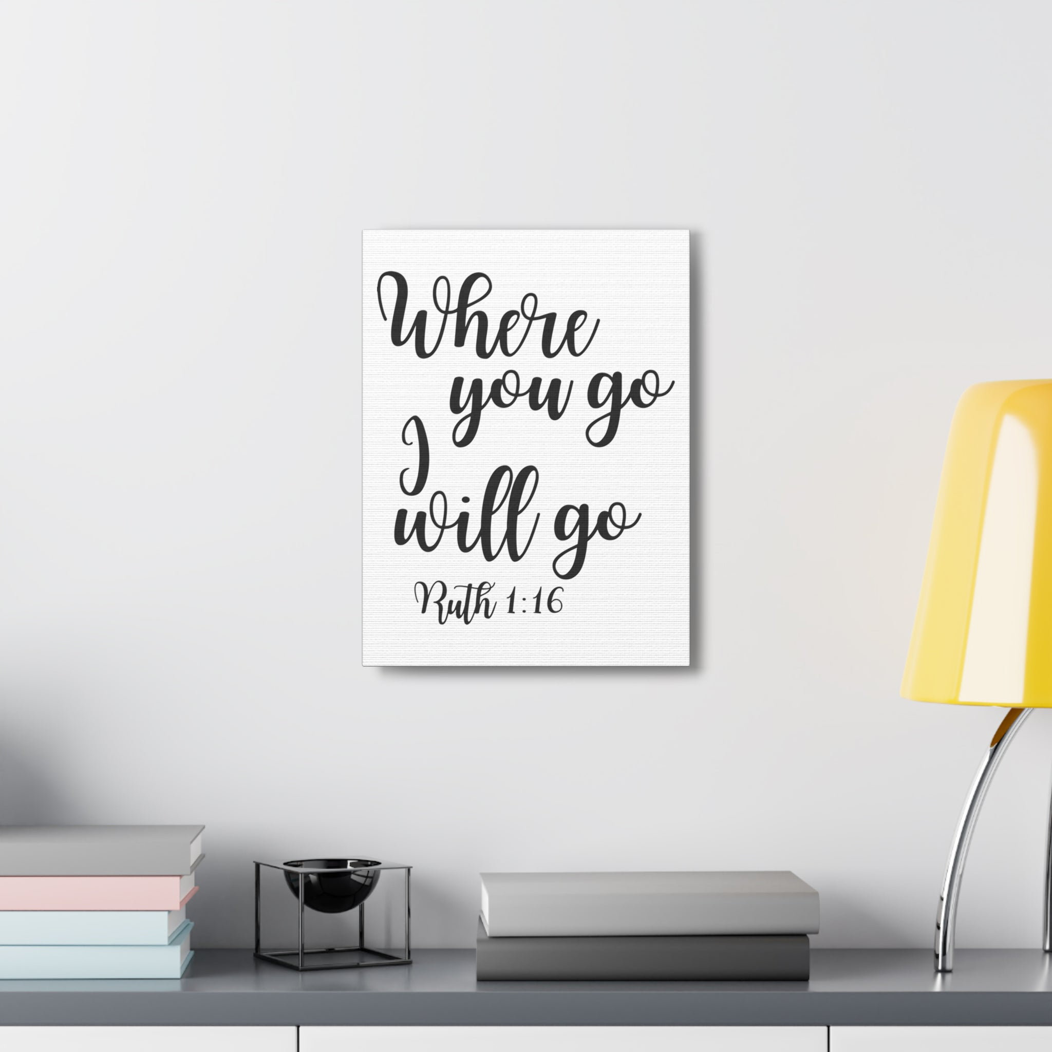 Trinx Ruth 1:16 Where You Go Bible Verse Canvas Christian Wall Art ...