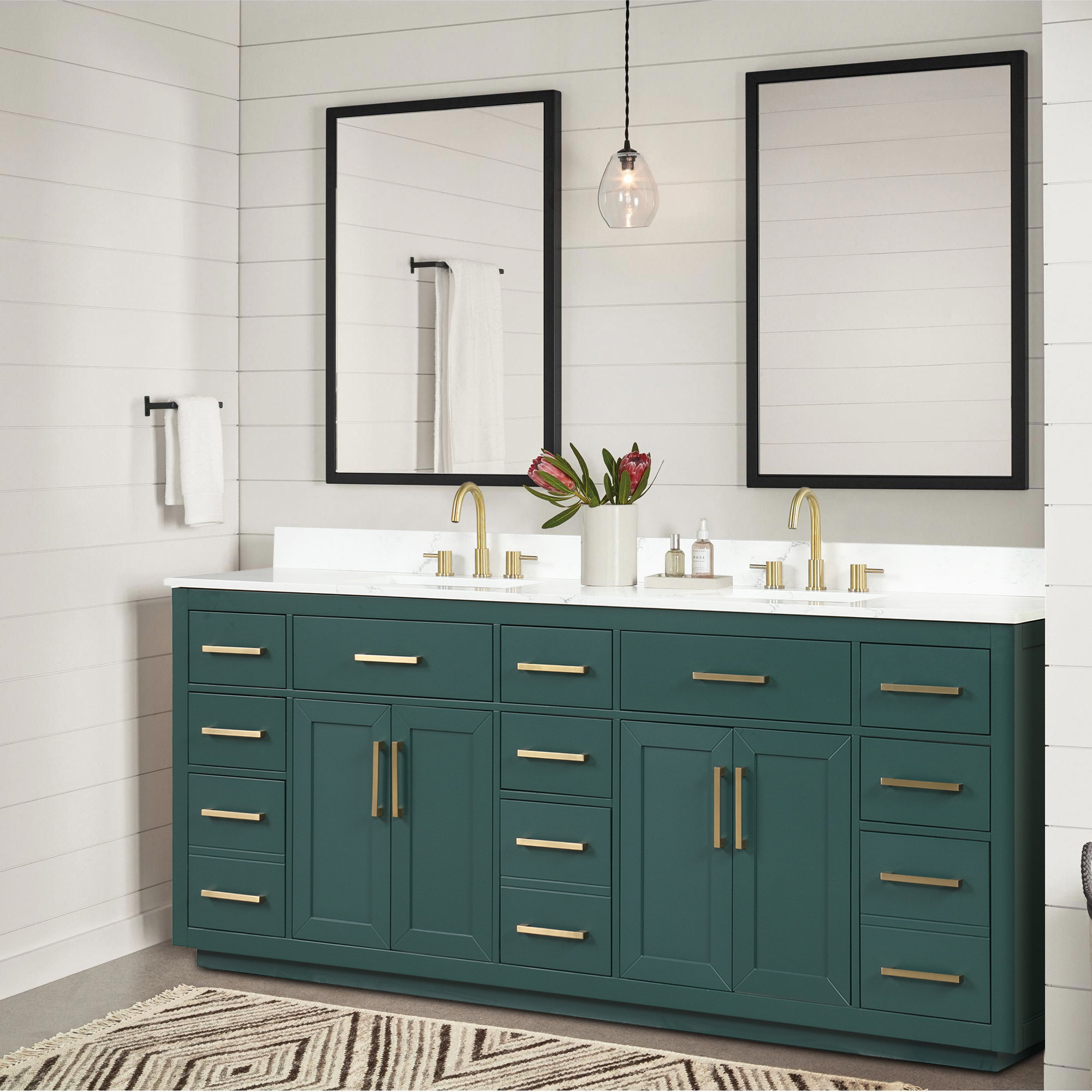VanityIn 84 Double Bathroom Vanity with Top | Wayfair