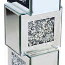 Everly Quinn Silver Mirrored End Table With Crystal Inlay, Modern Side ...