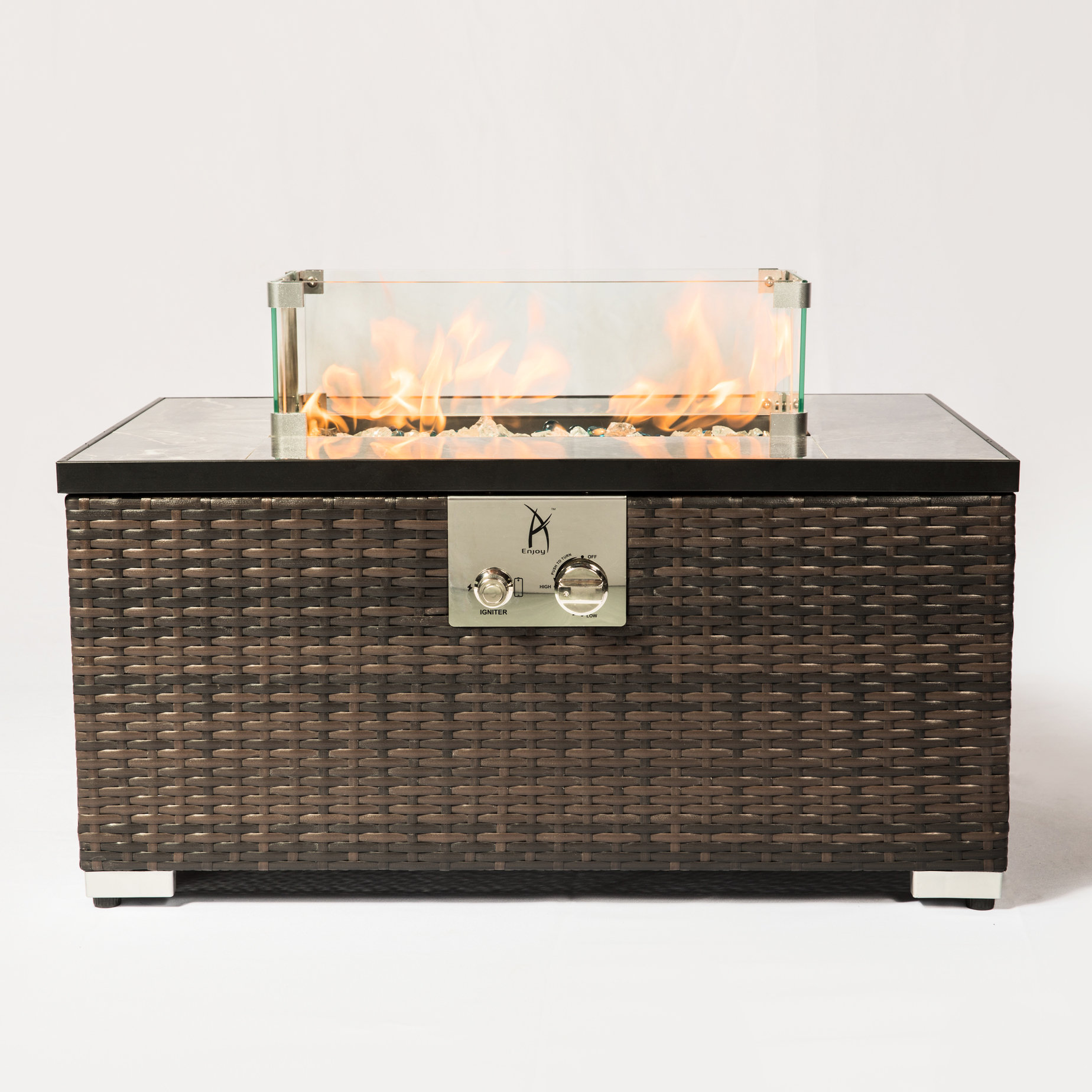 Latitude Run® Fire Pit Rectangular Transparent Glass Protection, 19.04 ...