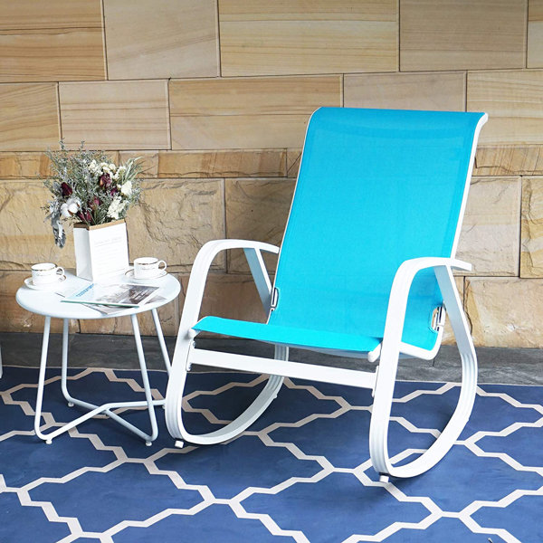 Kozyard Outdoor Contemporary Patio Rocking Sling Chair With Powder ...