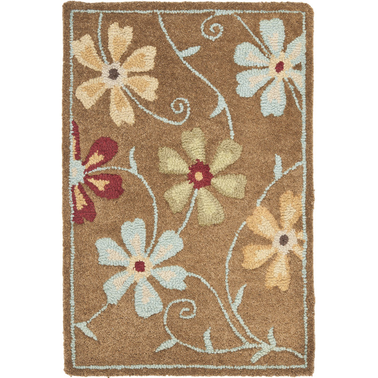 Winston Porter Emrick Hand Hooked Wool Floral Rug & Reviews | Wayfair