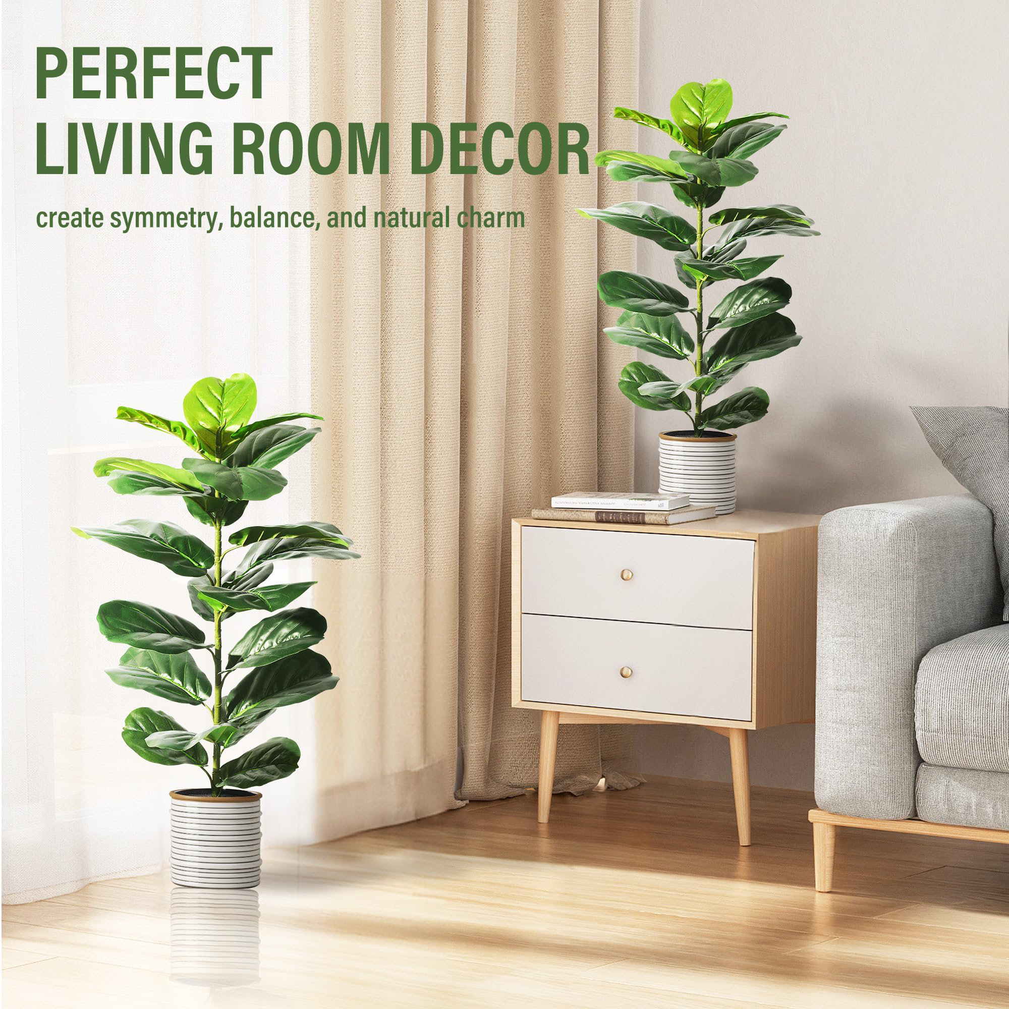 Latitude Run® 2 Pack Artificial Fiddle Leaf Fig Tree | Wayfair