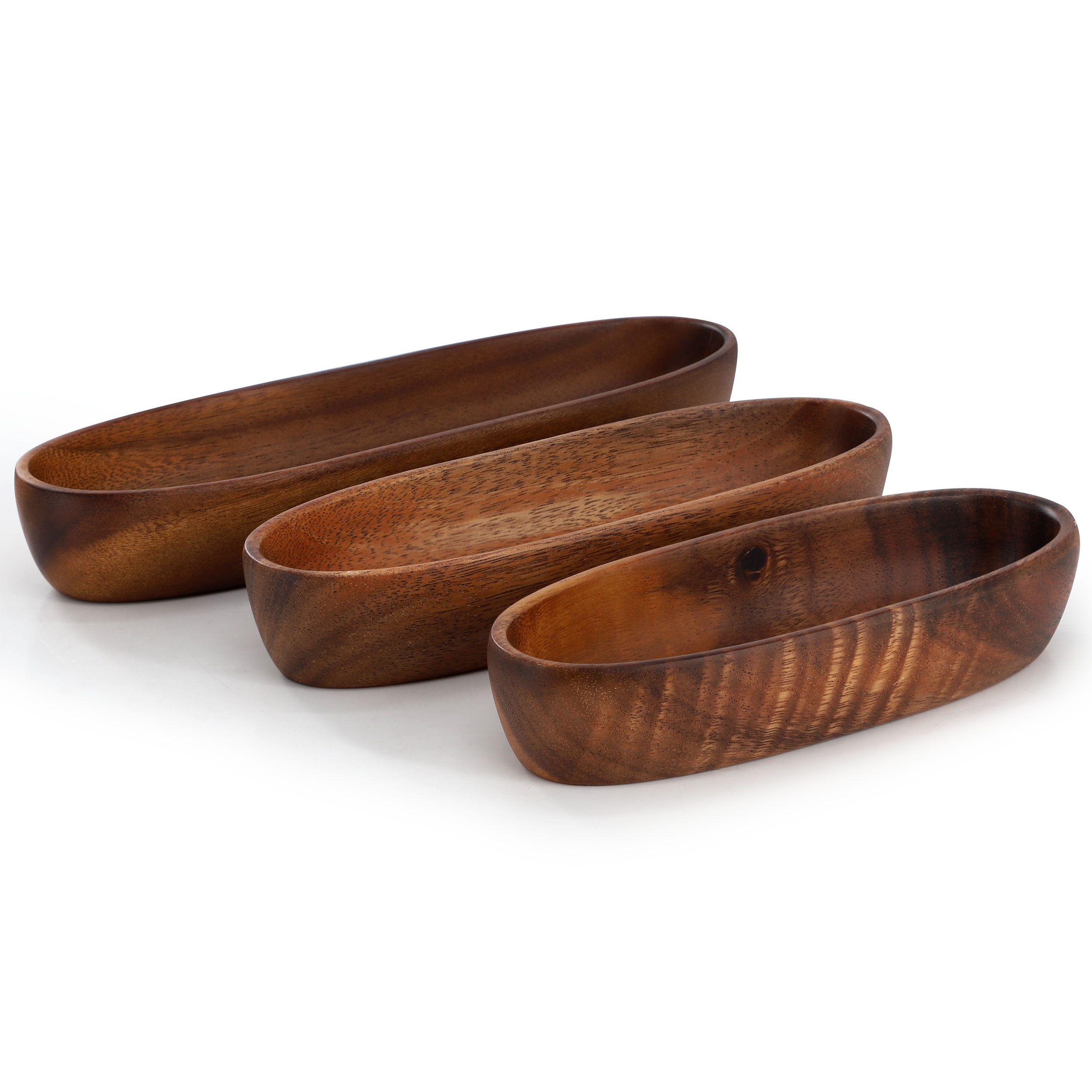 Latitude Run® Assorted 3 Piece Long Oval Serving Bowl Set in Acacia ...