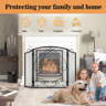 TIFONE 48" W x 29" H New Version 3-Panel Fireplace Screen with Handles ...