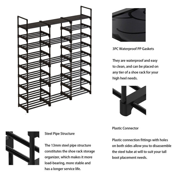 Rebrilliant 50 Pair Shoe Rack | Wayfair