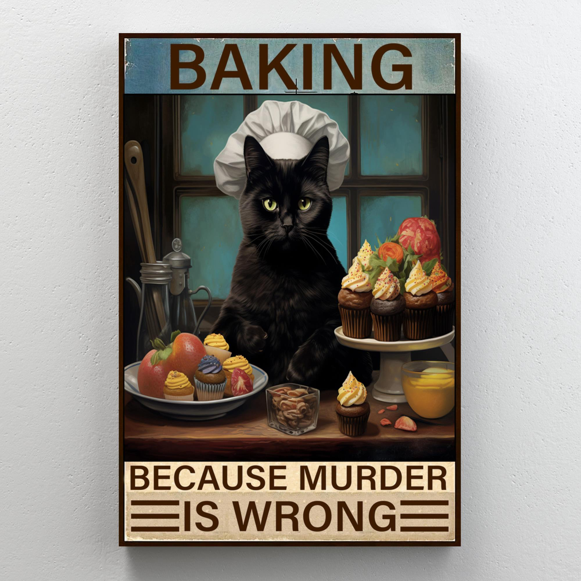 Trinx Lochlain Cat Baking 4 On Canvas Print | Wayfair