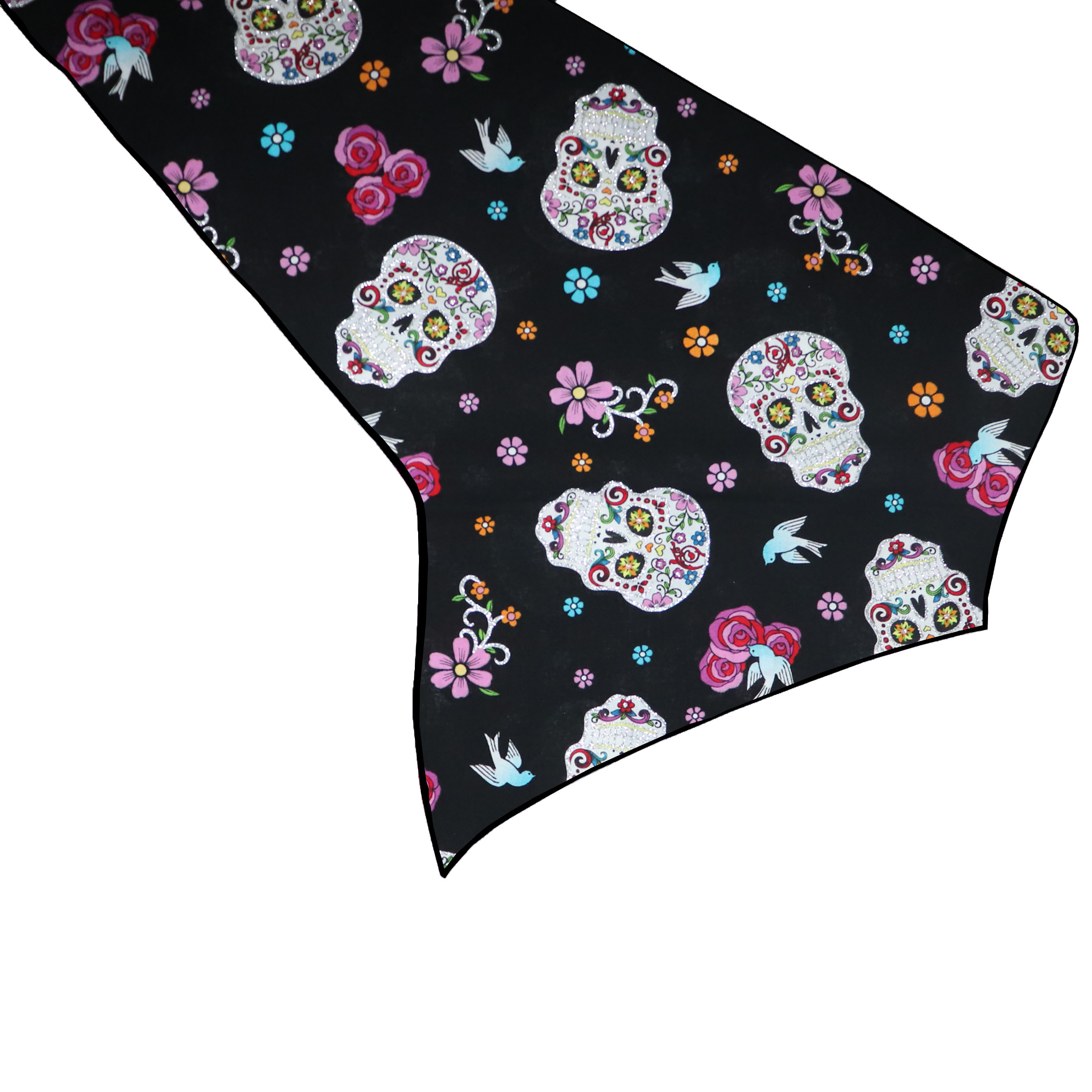 The Holiday Aisle® 2_Day Of The Dead Glitter Sugar Skulls Table Runner ...