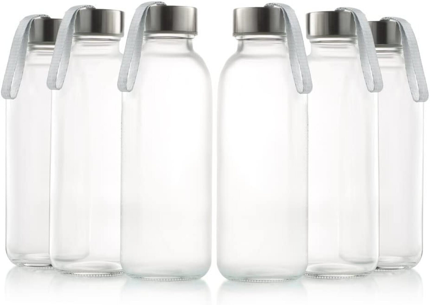 Home-it Glass Water Bottles With Stainless Steel And Leak Proof Cap ...