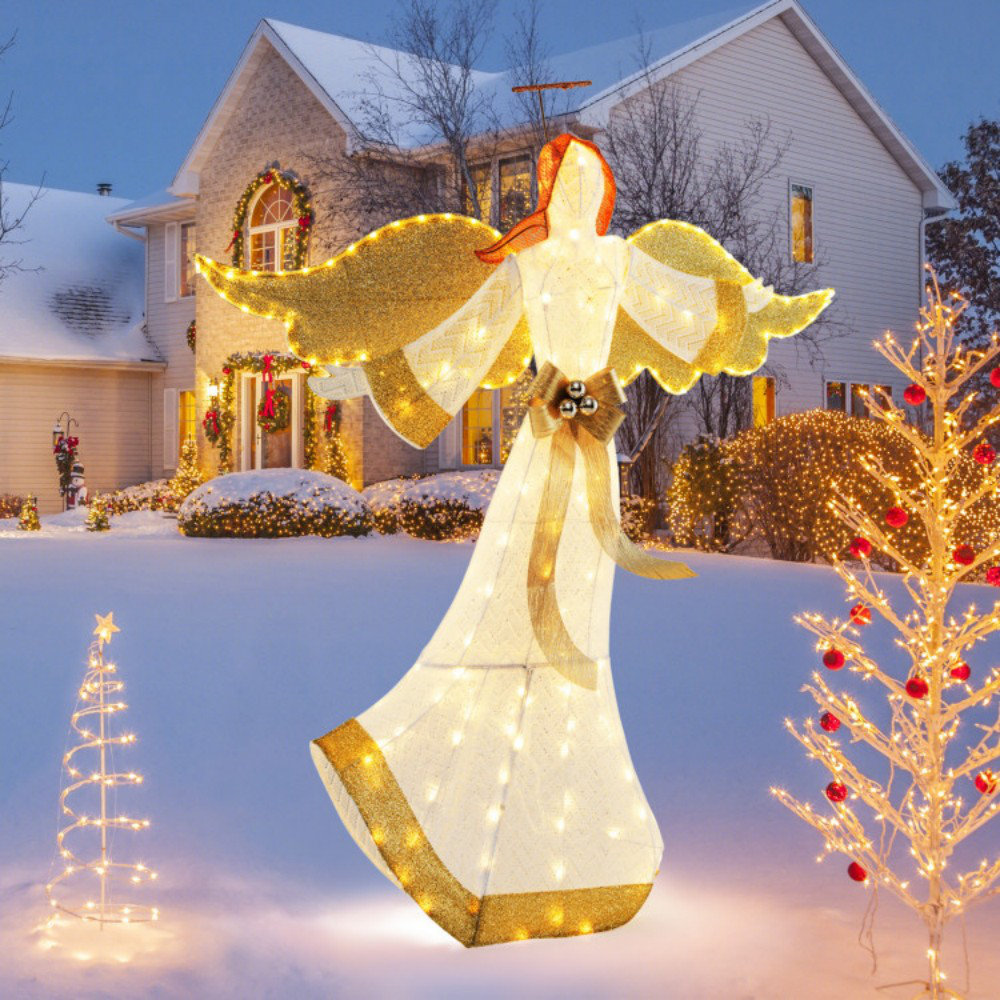 World Menagerie 5.2 Feet Christmas Pre-Lit Angel With Halo Wings And ...