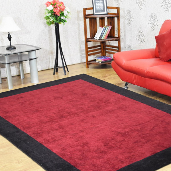 Hokku Designs Anyree Hand Knotted Area Rug - Red & Black Color | Rugs ...