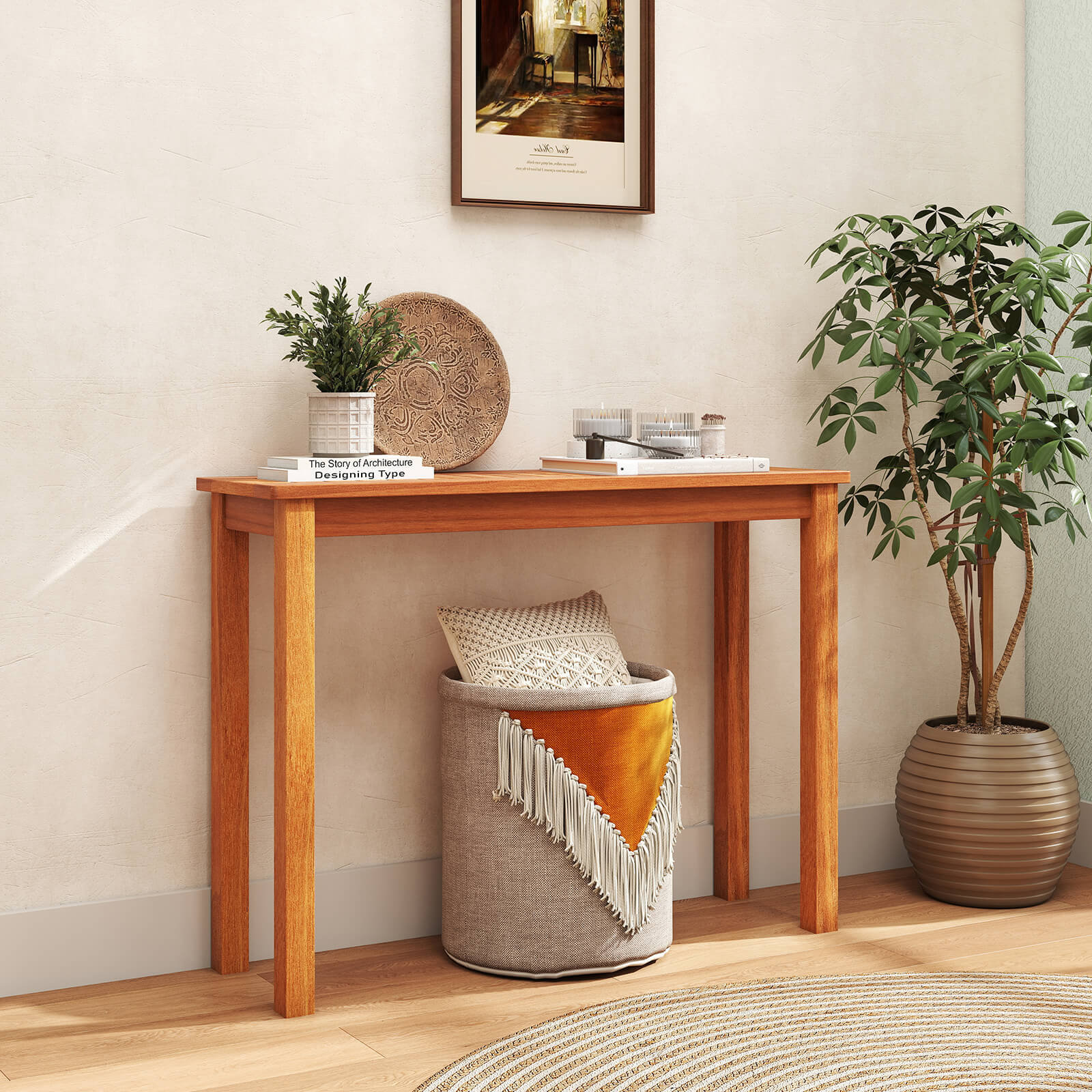 Bay Isle Home™ 1 Pcs Outdoor Indoor Dining Table With Slatted Tabletop ...