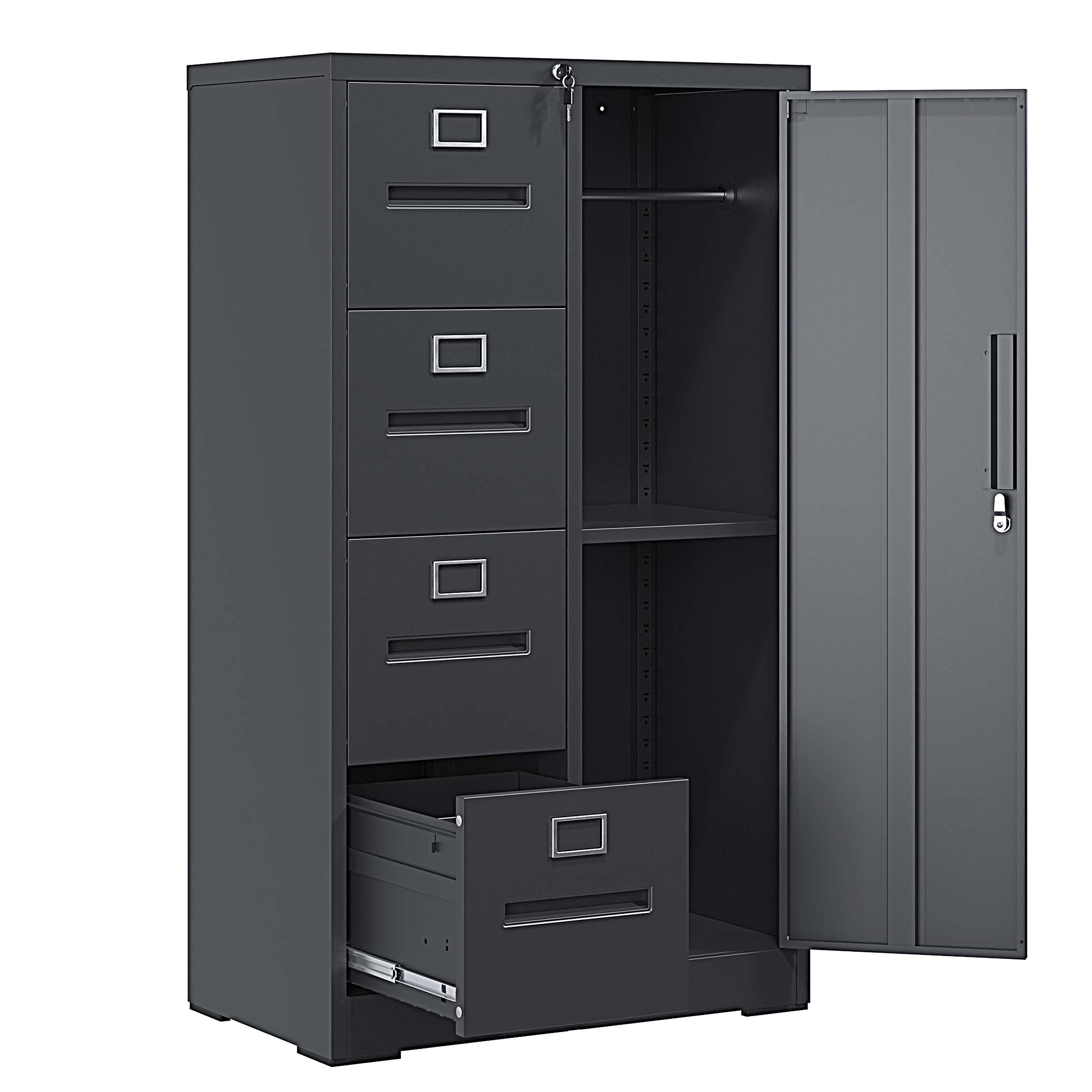 Latitude Run® Metal Storage Vertical Filing Cabinet with Lock, Steel ...