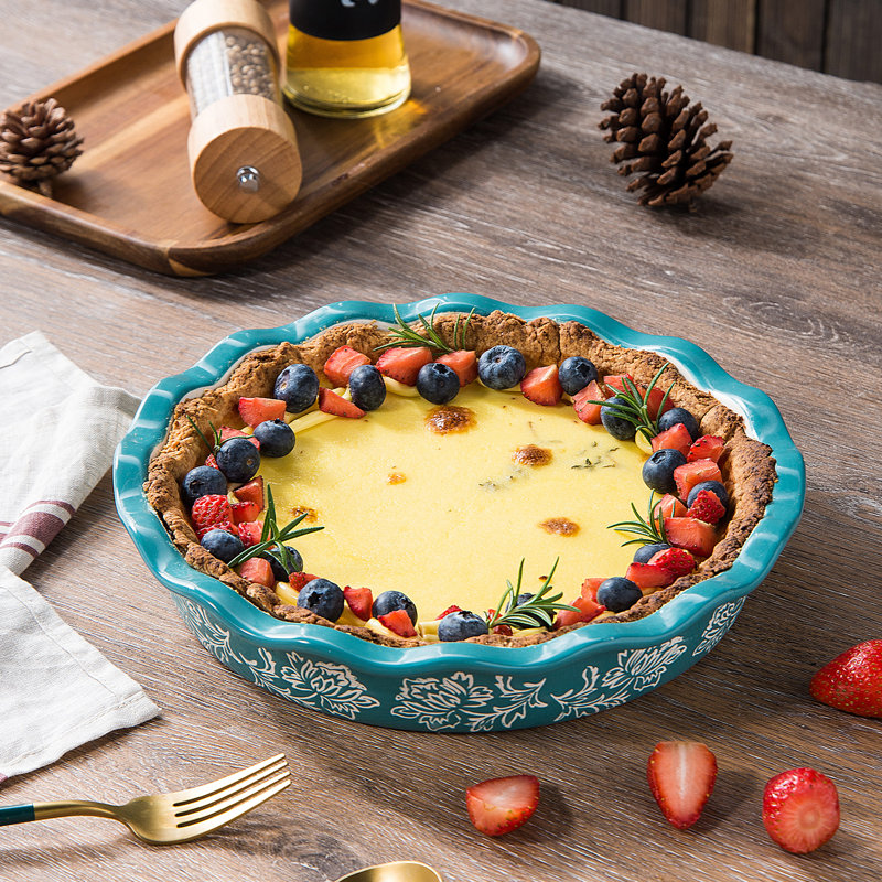 Wisenvoy 9" Pie Pan Ceramic Pie Plate Pie Dish Nonstick & Reviews | Wayfair