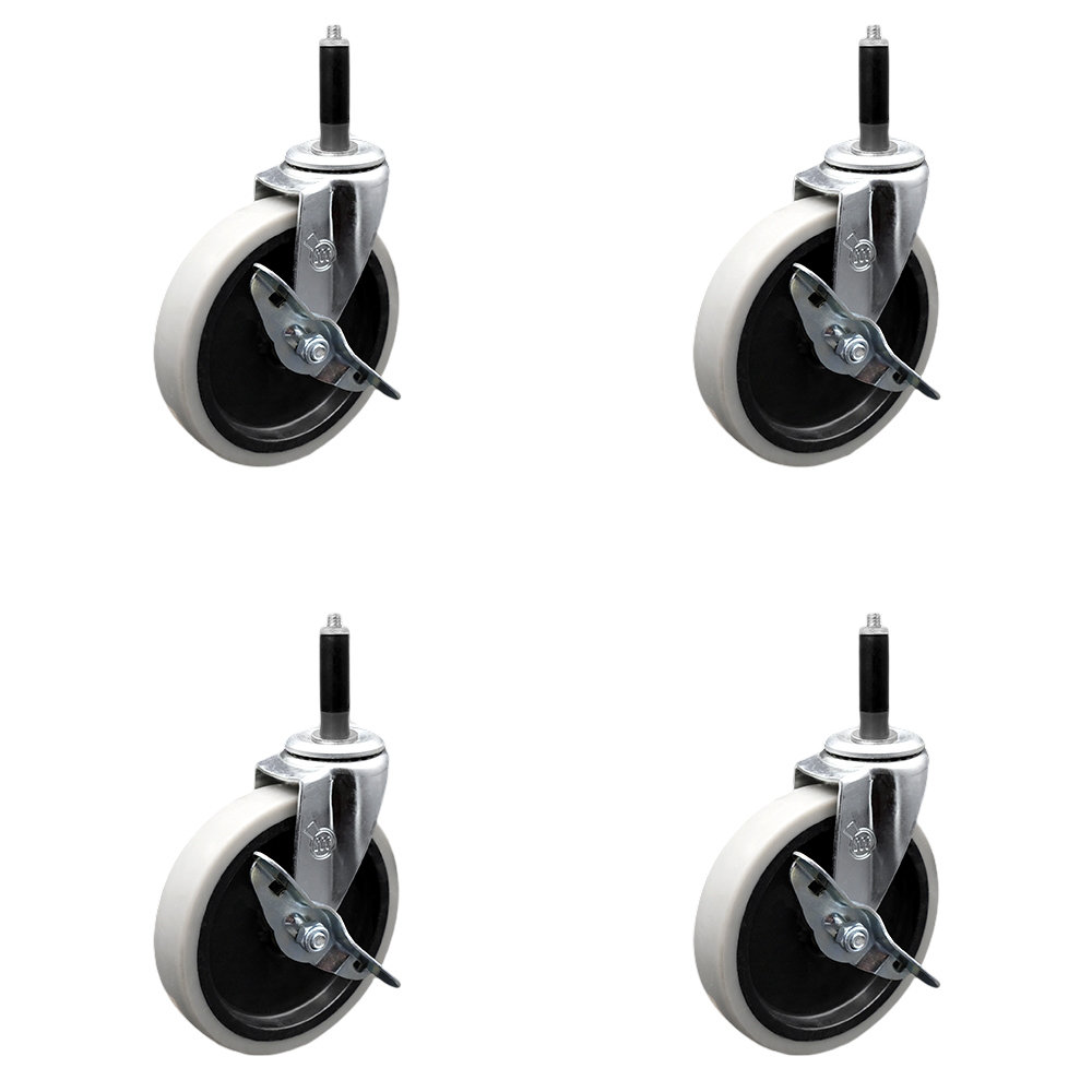 Service Caster Thermoplastic Expanding Stem Caster with Brakes | Wayfair