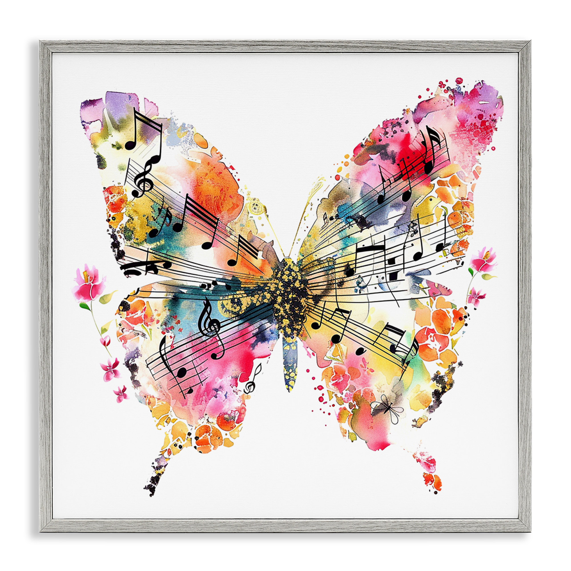 Ebern Designs Butterfly & Music Notes Giclee Art by LSR Design Studio ...