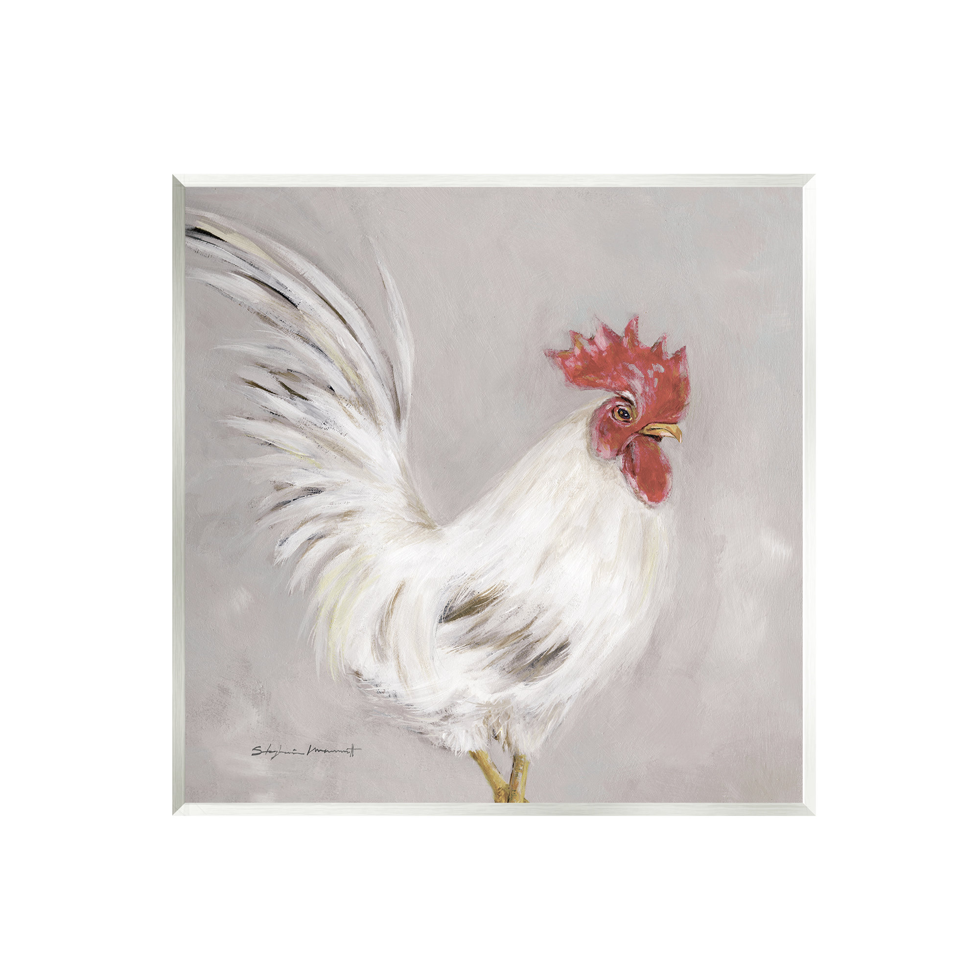 Stupell Industries Country Chicken Hen Portrait On MDF by Stephanie ...