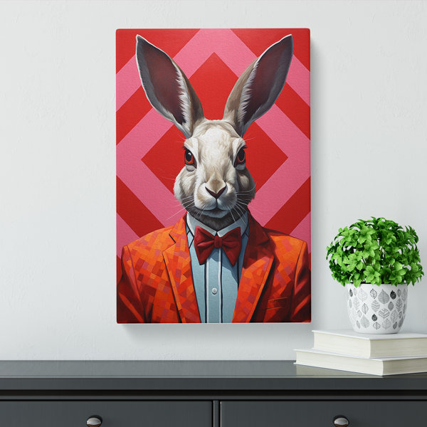 Happy Larry Rabbit Hard Edge Painting Art No.2 | Wayfair.co.uk