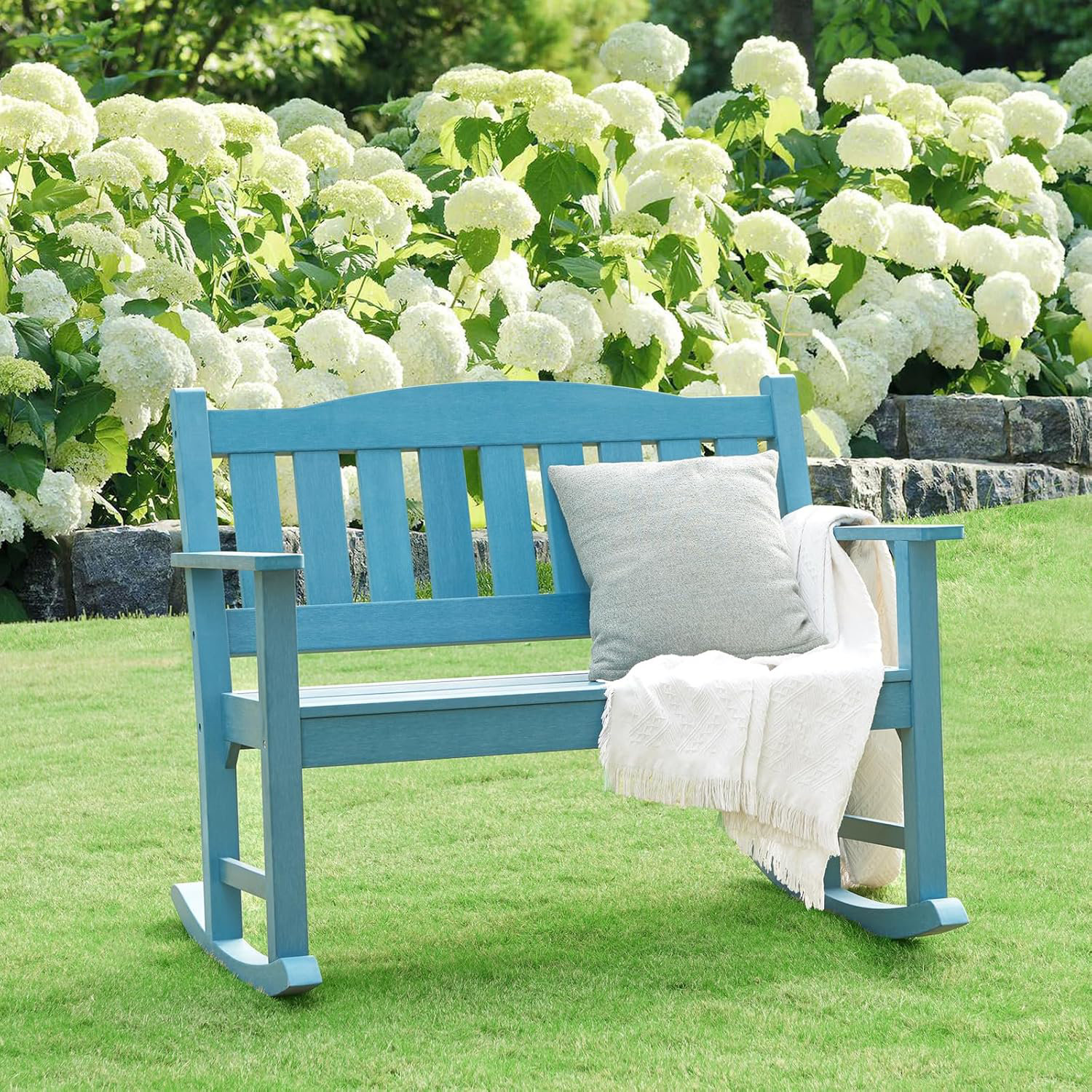 Gardesoly Extra Large Outdoor Double Rocking Chair With Wide Curved ...