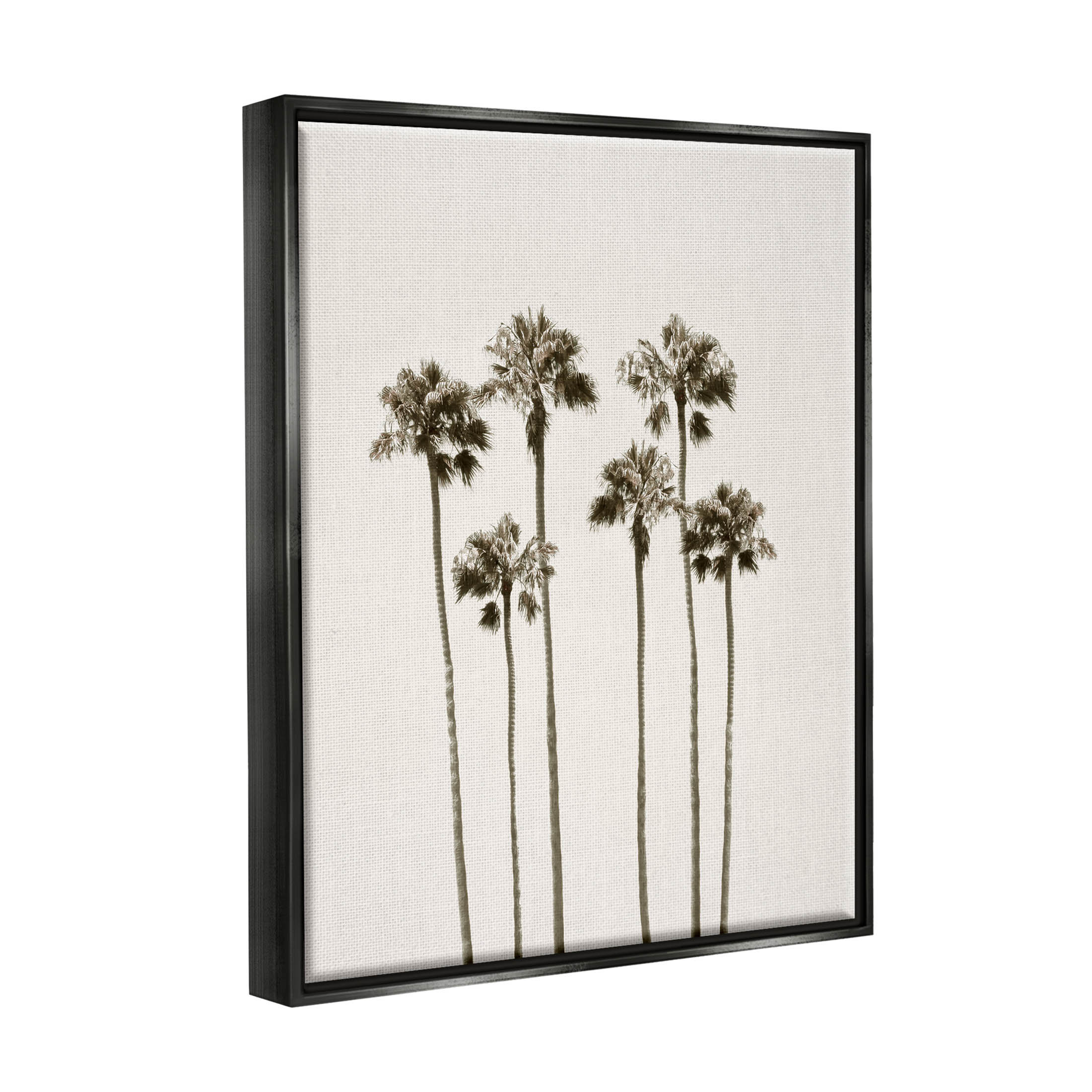 Stupell Industries Tall Palm Trees Looming Framed Floater Canvas Wall ...