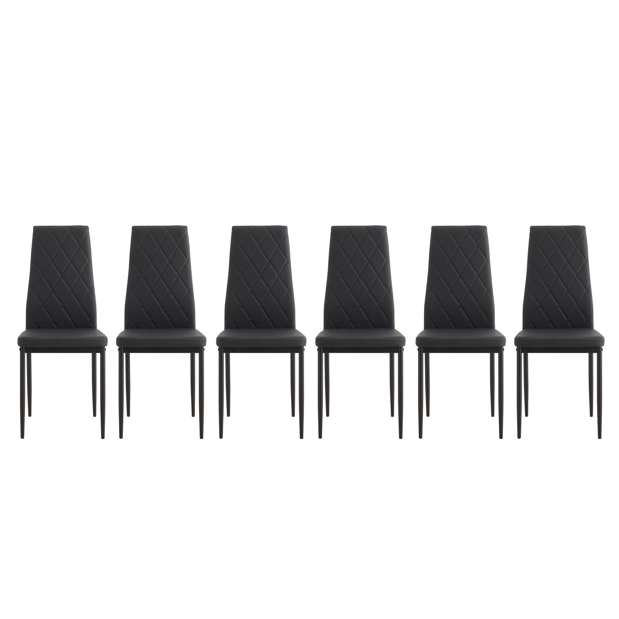 Hokku Designs Black Diamond-pattern Dining Chair Set Of 6 - Elegance ...