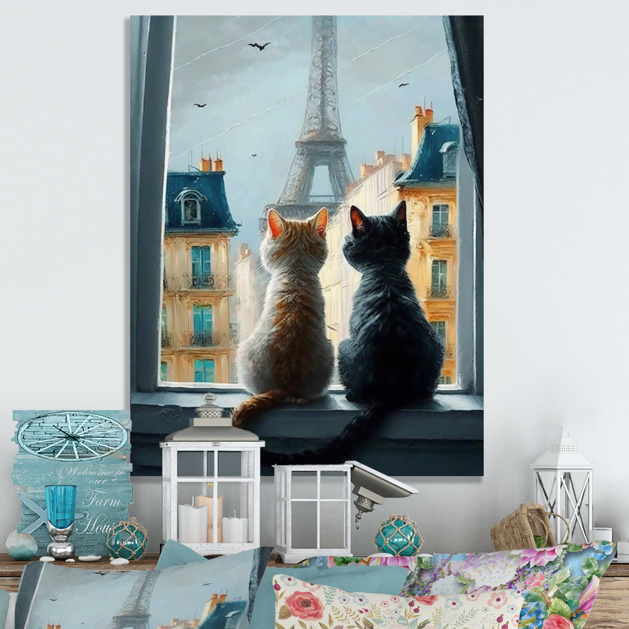 Wildon Home® Two Cats In Paris II Two Cats In Paris II - Print on ...