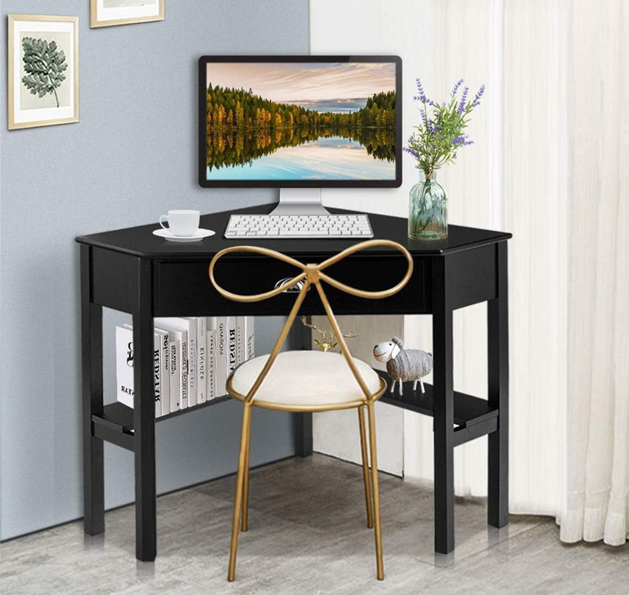 Ophelia & Co. Wooden Corner Computer Desk,Compact Writing Desk with ...