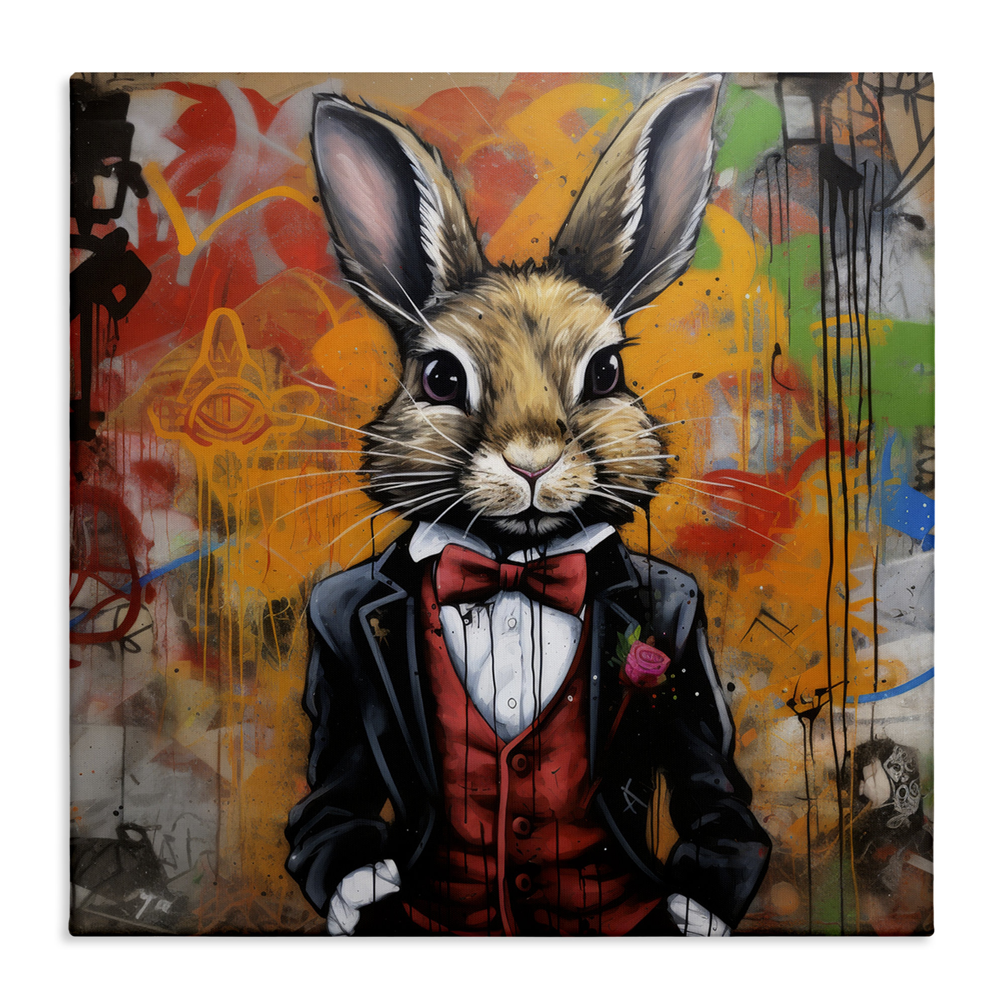 Trinx Urban Graffiti Rabbit Canvas Wall Art by Lazar Studio | Wayfair
