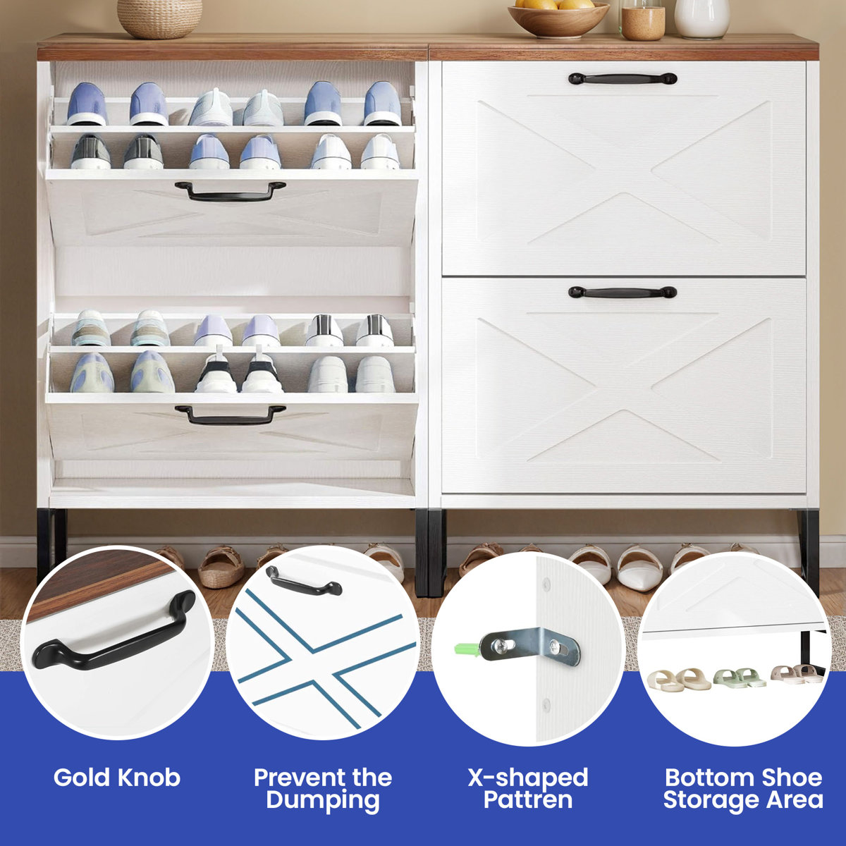 Gracie Oaks 12 Pair Stackable Shoe Storage Cabinet | Wayfair