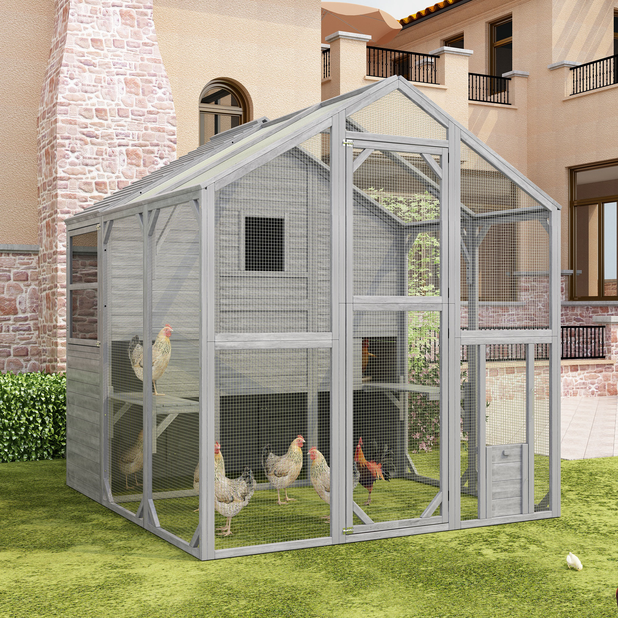 Tucker Murphy Pet™ Erminio 33.53 Square Feet Chicken Coop with Chicken ...