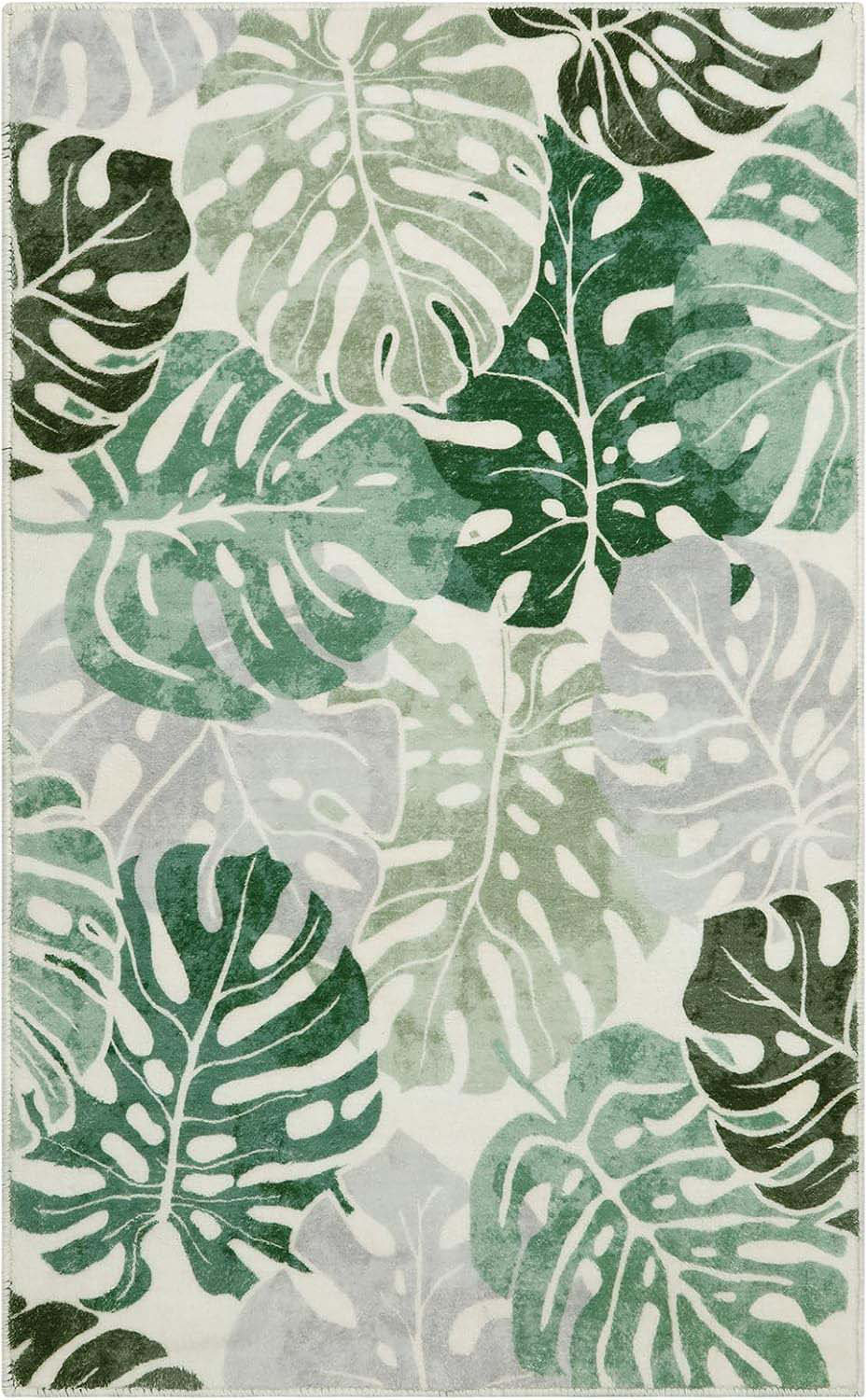 Bay Isle Home™ 3X5 Washable Rug, Sage Green Leaf Area Rugs For Bedroom ...
