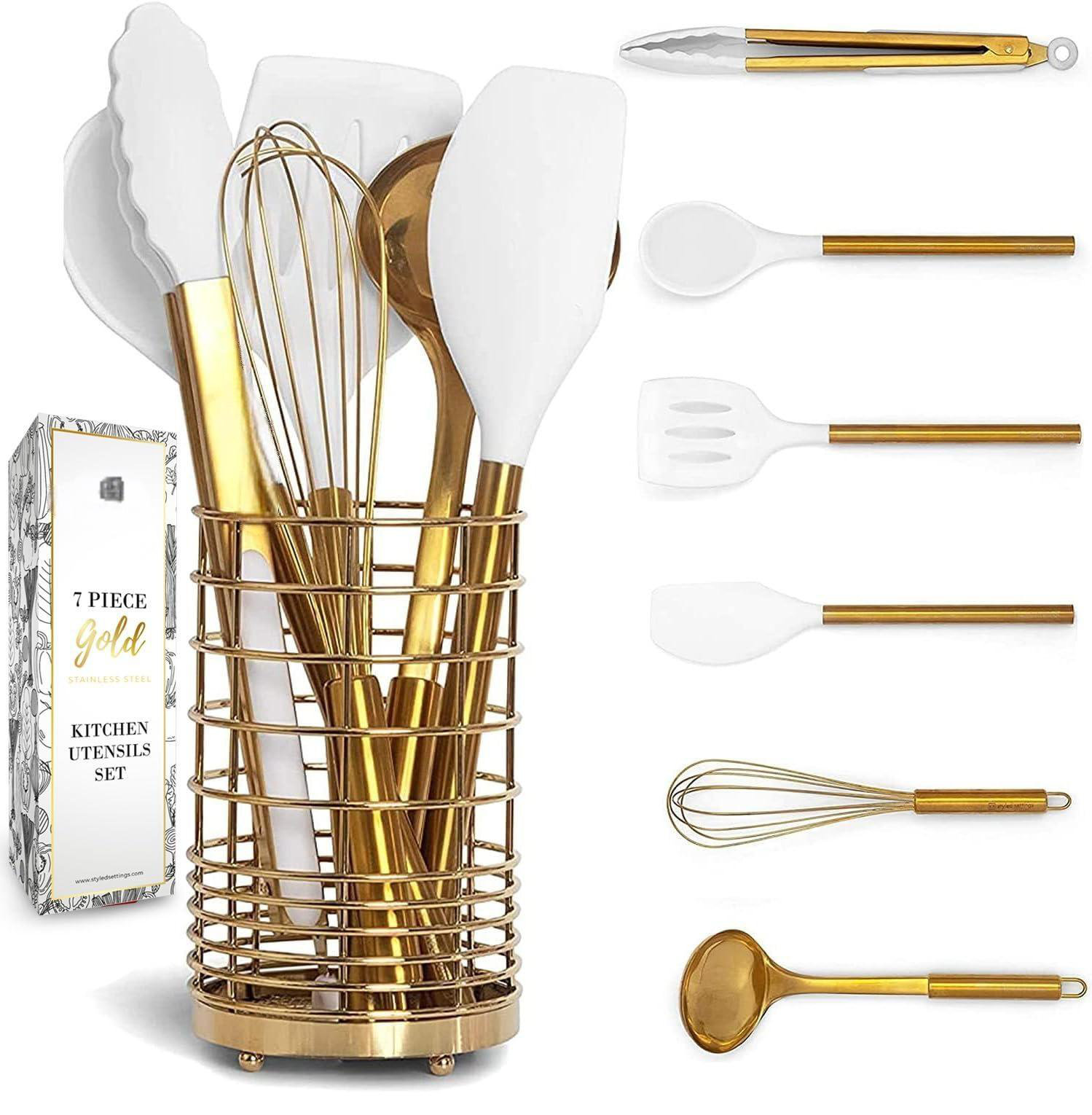 MARLIN MANUFACTURING COMPANY, INCORPORATED Gold Kitchen Utensils Set ...